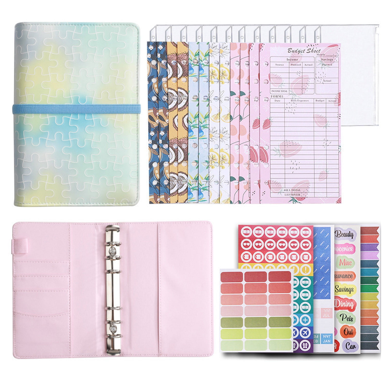 PRETXORVE Daily Planner A6 Gradient Binding Macaron Binder Ledger ...