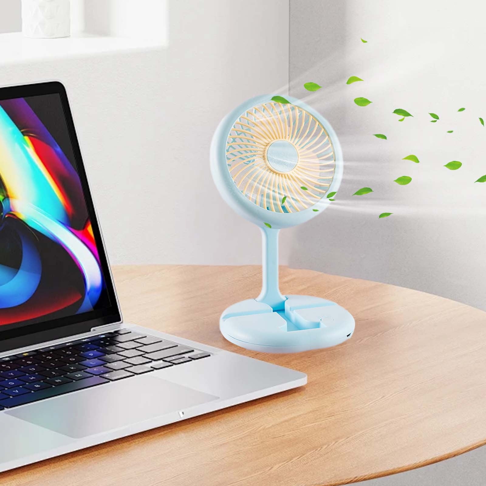 PRETXORVE Desk Fan Foldable USB Rechargeable Handheld Small Fan with ...
