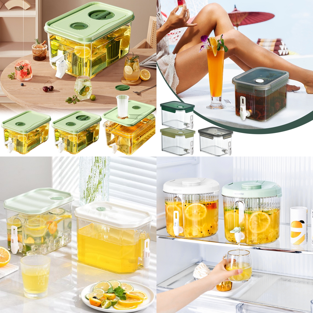 PRETXORVE Drink Dispenser, Beverage Dispenser, 3.5L Refrigerator Drink ...