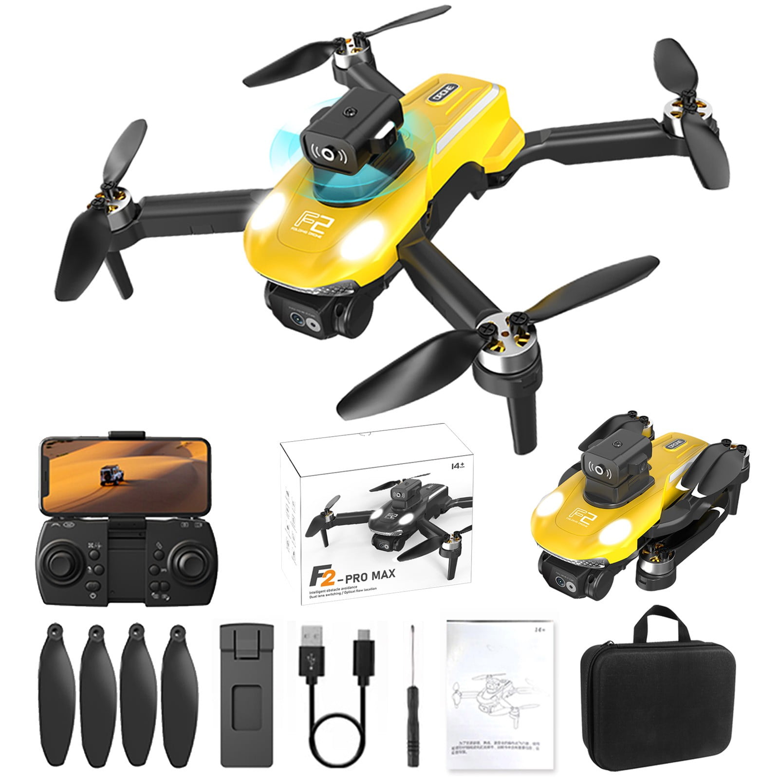 PRETXORVE Drone with Camera, Brushless Camera 360 ° Obstacle Avoidance ...