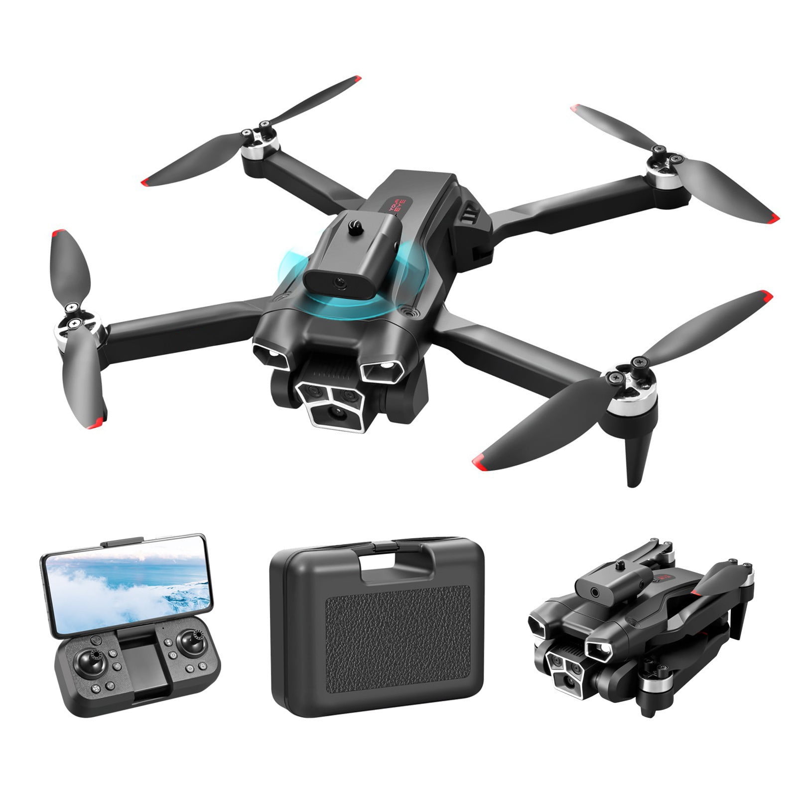 PRETXORVE Drone with Camera, Brushless Motor Drones with 5 Cameras Wind ...
