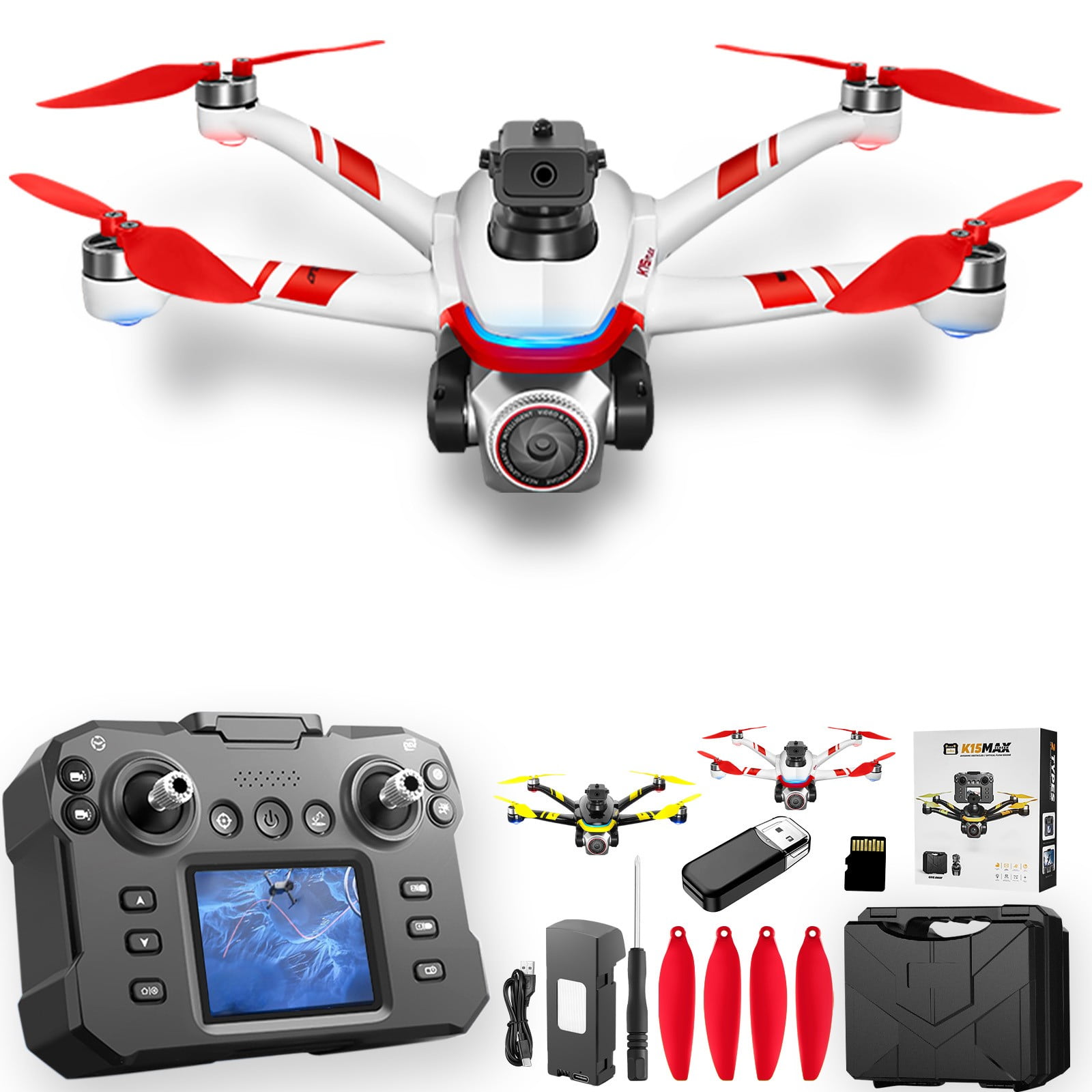 PRETXORVE Drone with Camera, Drone with 1080P Screen Remote Control ...
