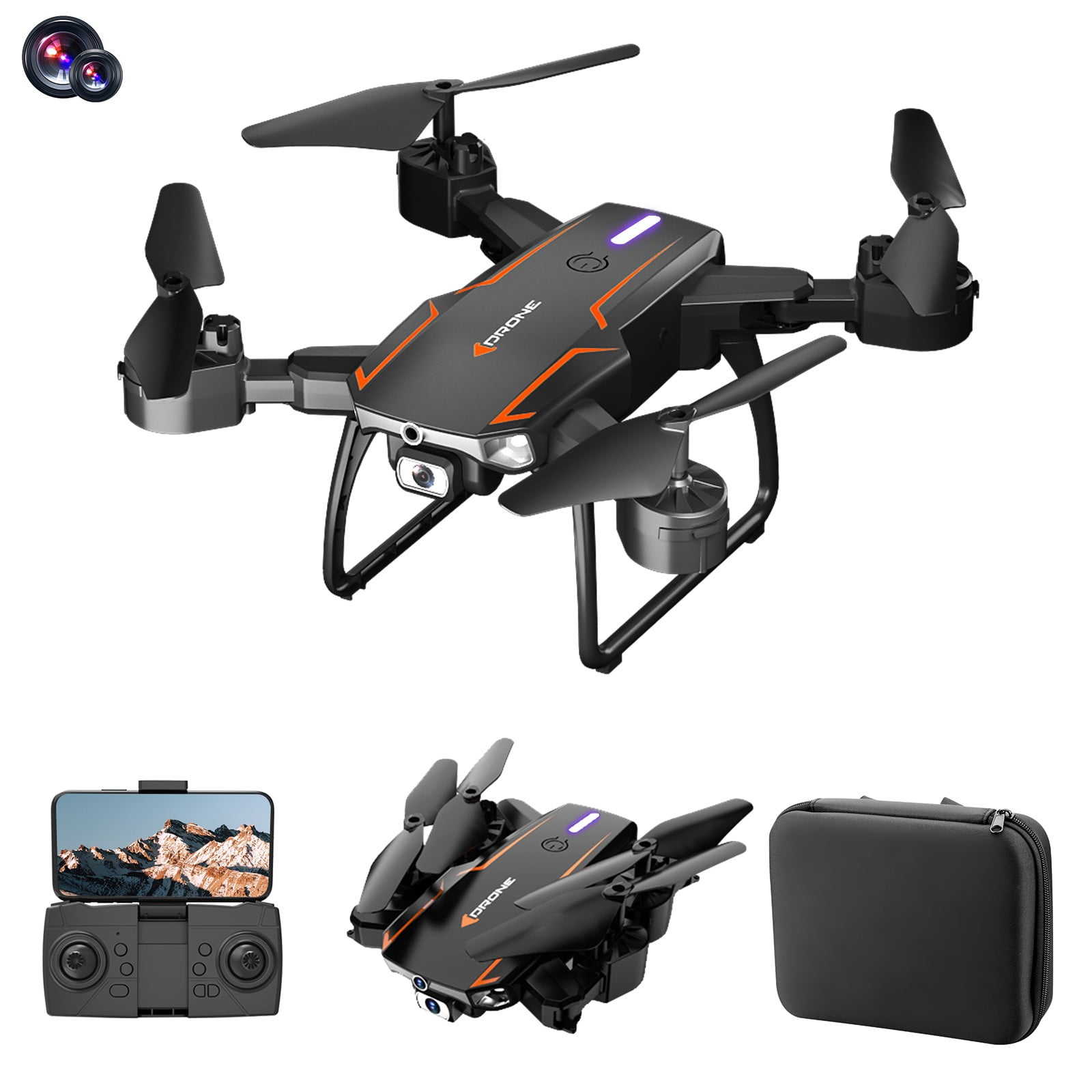 Pretxorve Drone With Camera Foldable Drone With Camera Hd 1080p Camera