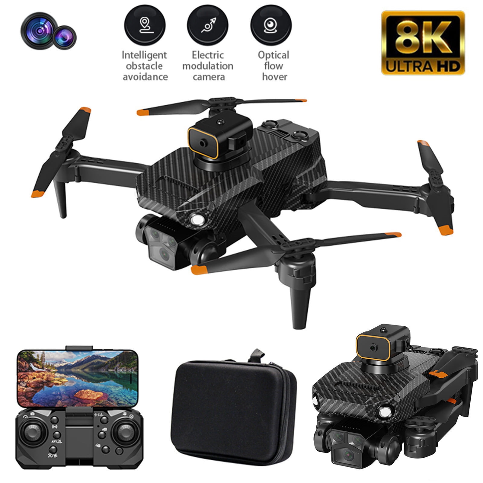 PRETXORVE Drone with Camera, Drone Folding 4K HD Aerial Photography ...