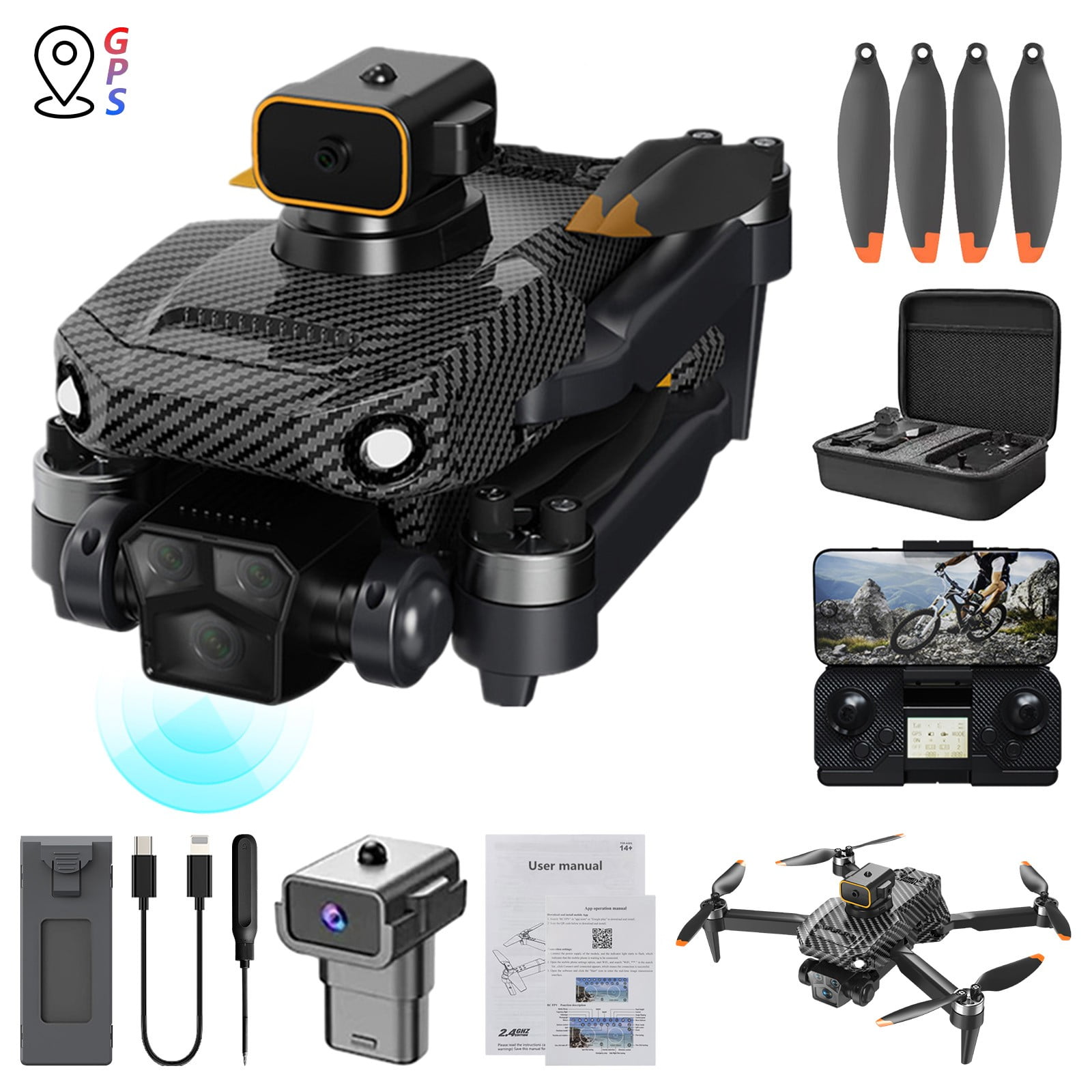 PRETXORVE Drone with Camera, GPS Drone with 4K Camera for Adults RC ...