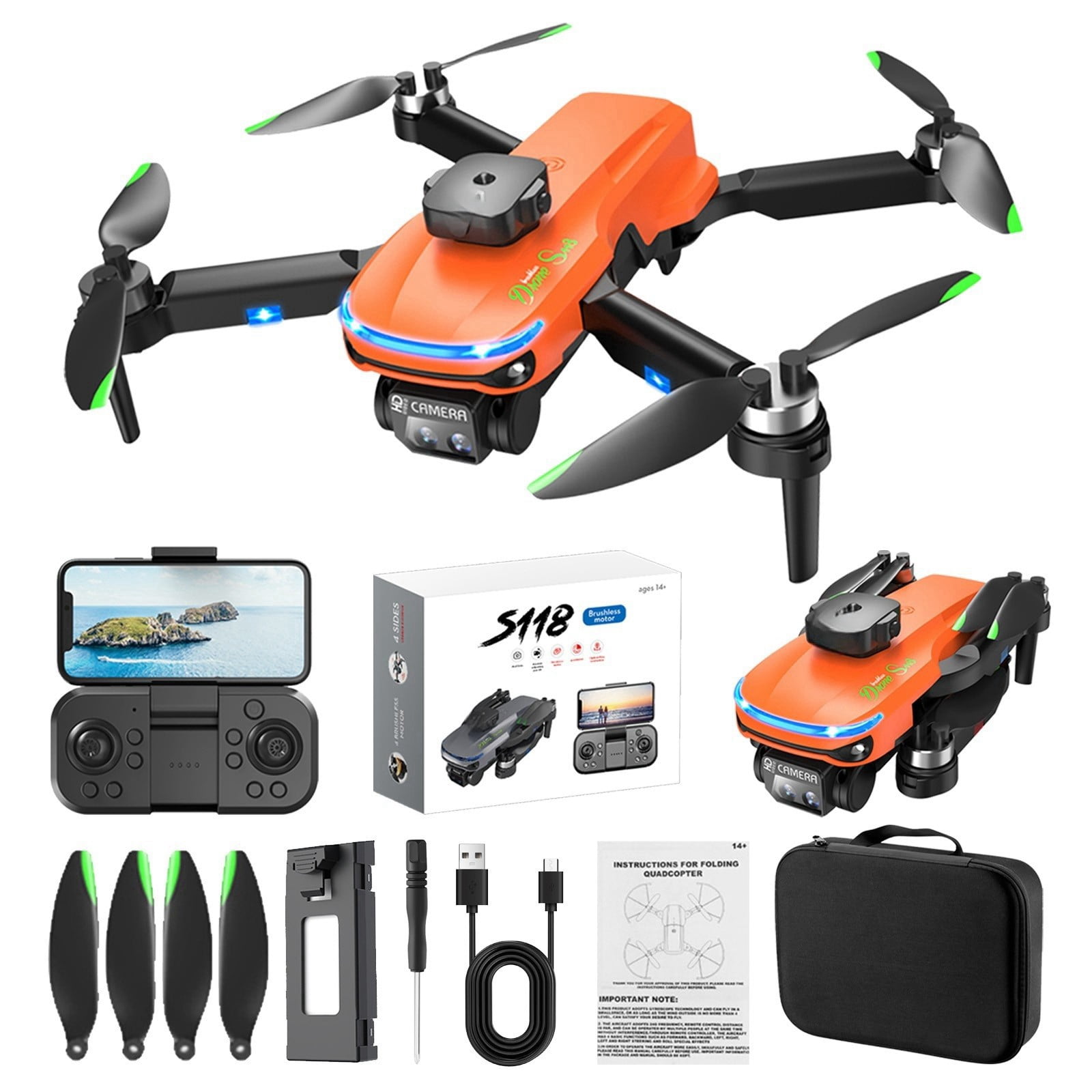 PRETXORVE Drone with Camera, Camera Folding UAV 4K HD Aerial ...