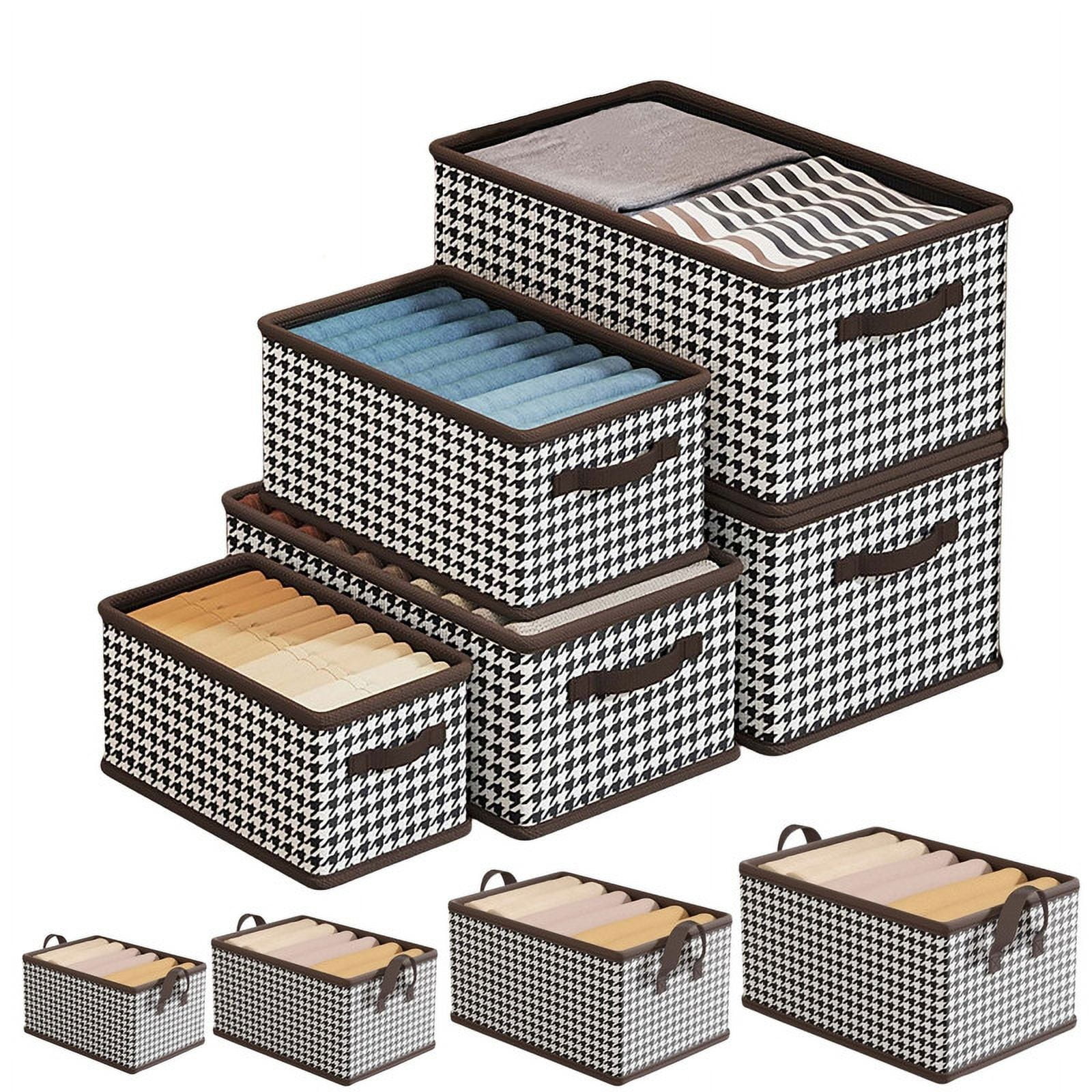 PRETXORVE Folding Wardrobe Storage Box Sweater Pants Organizing Box ...