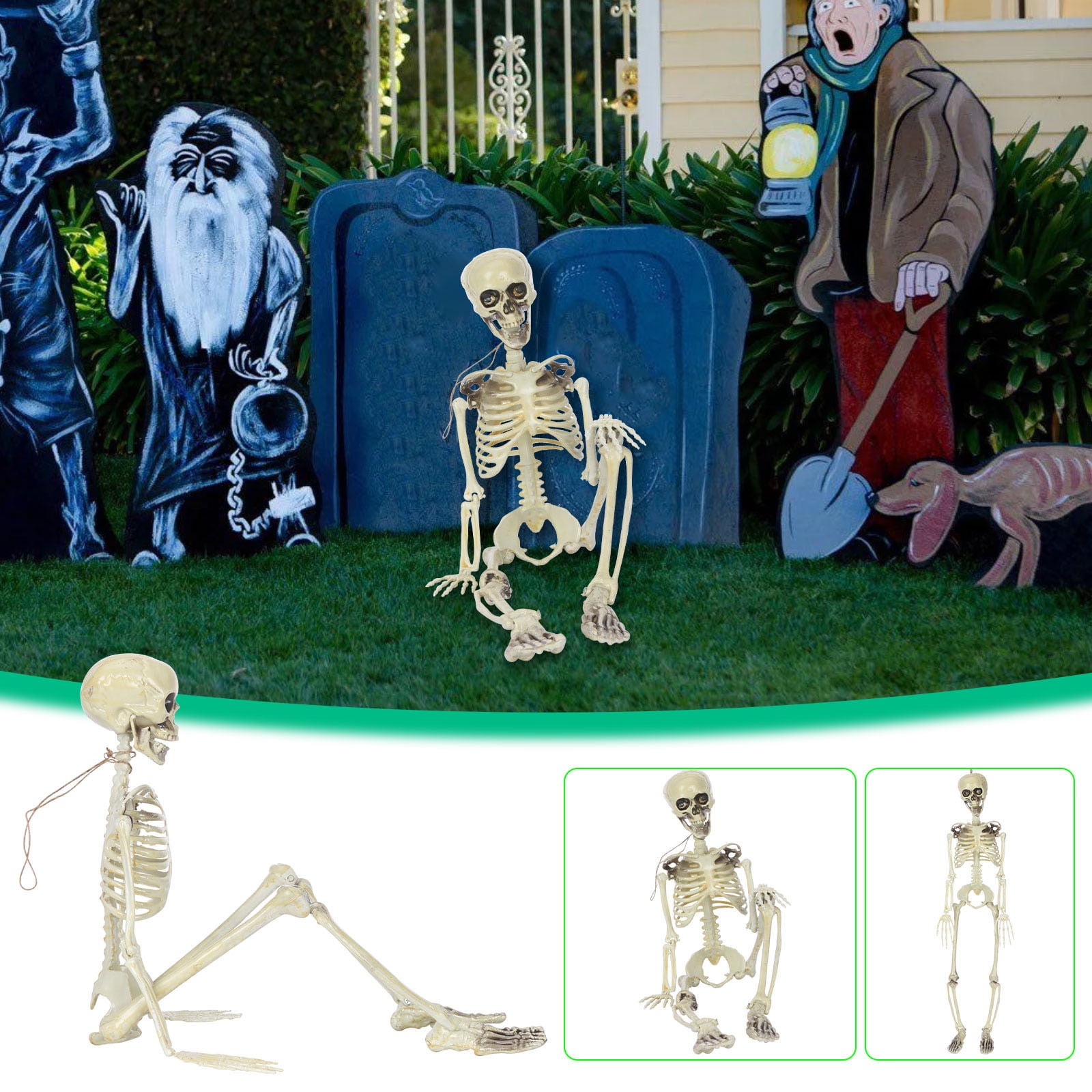 PRETXORVE Halloween Halloween Skeleton Prop Human Full Size Skull Hand ...