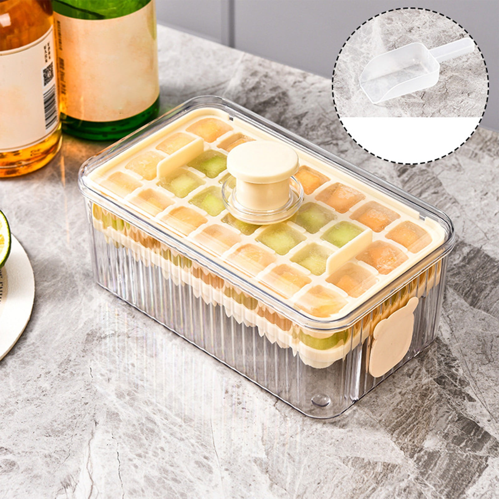 PRETXORVE Homemade Ice Maker Double-layer Press-type Ice Tray For Home ...