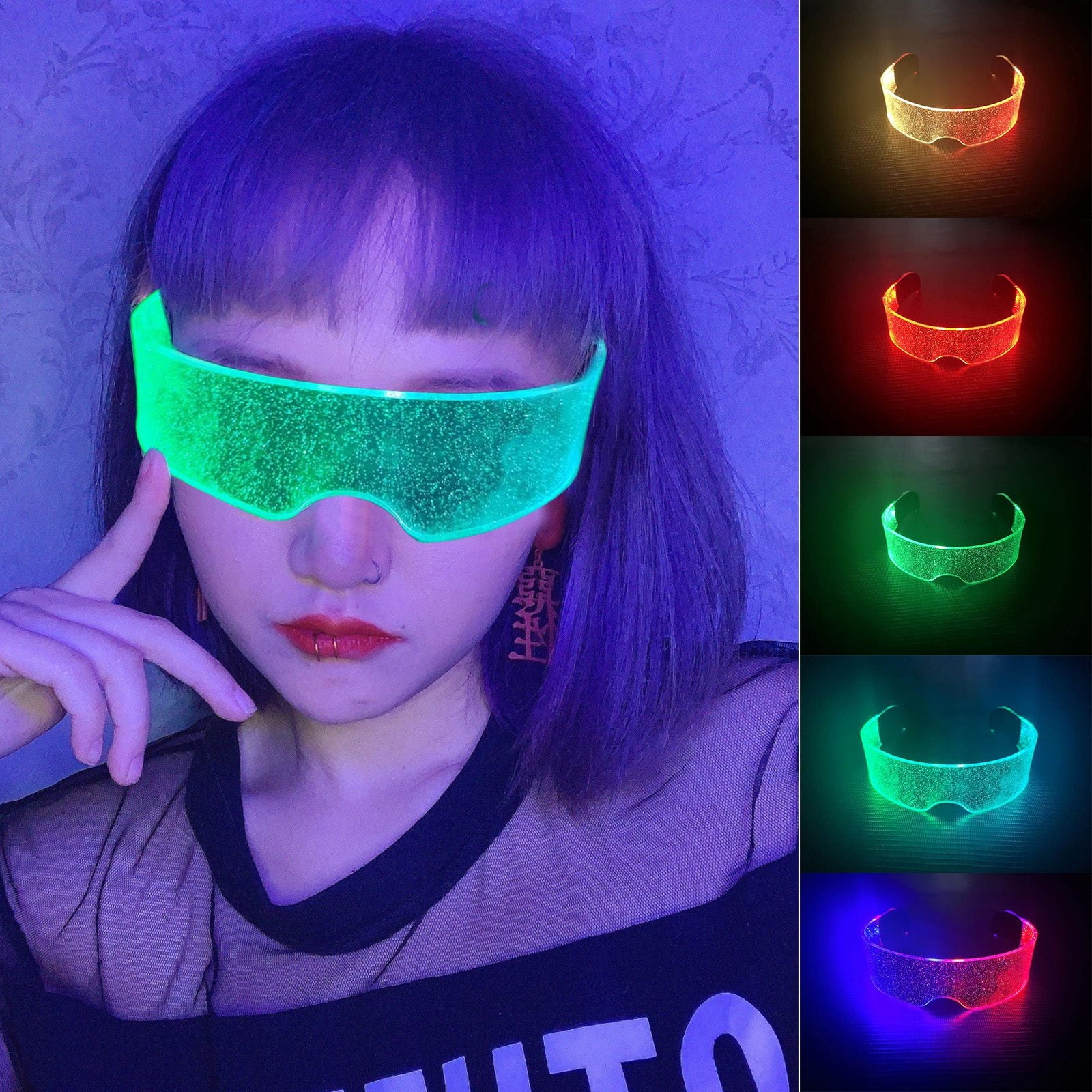 PRETXORVE LED Glasses Light Up Eyewear, Neon Multicolor Goggles ...