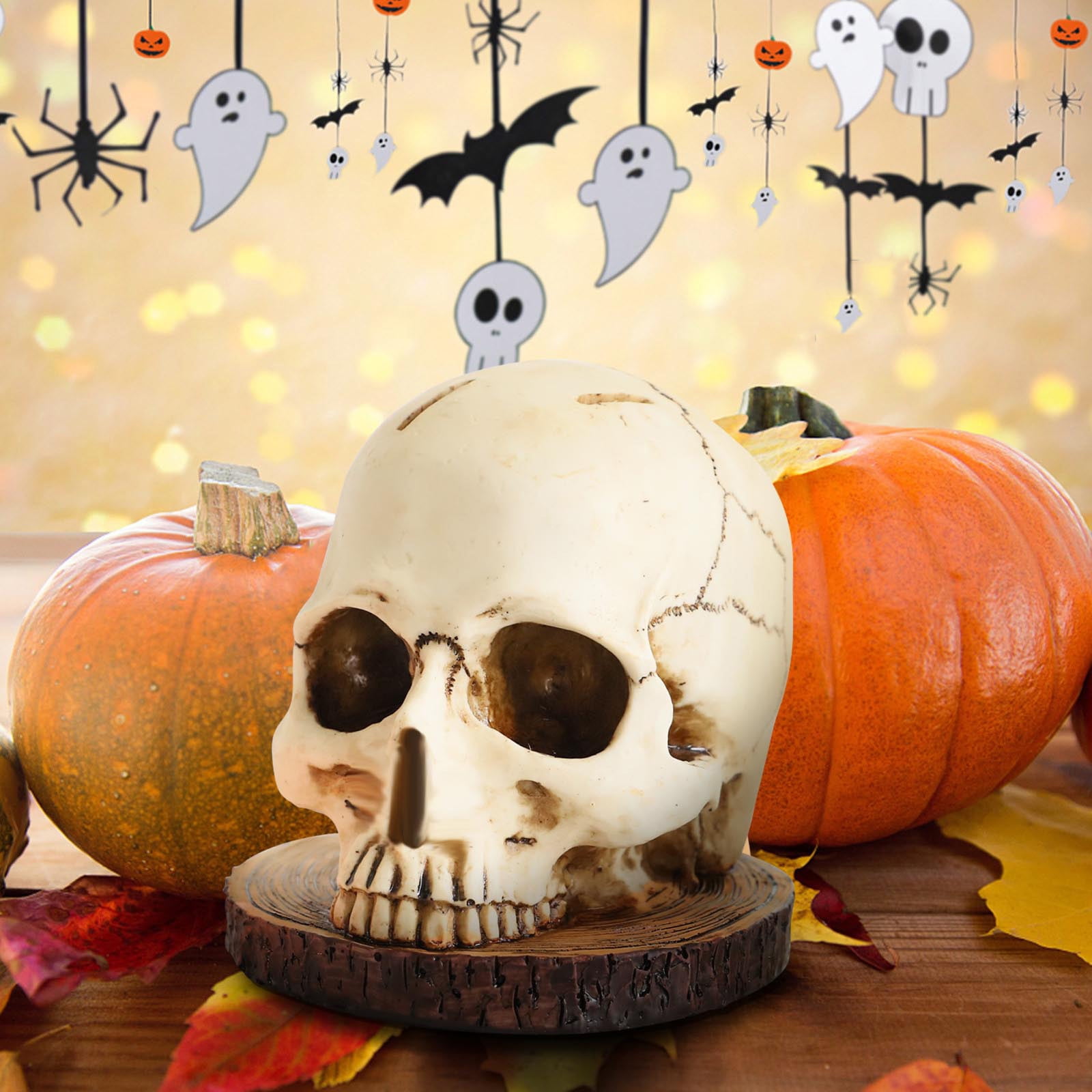 PRETXORVE New Skeleton Head Knife and Fork Resin Desktop Ornament ...