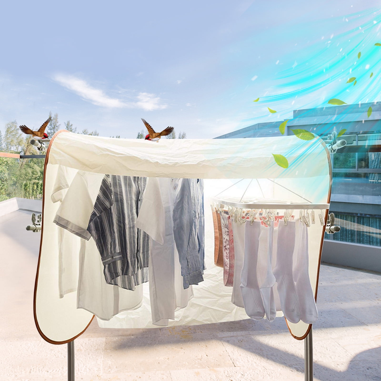 PRETXORVE Outdoor Clothes Drying Cover That is Rain-proof Droppings ...