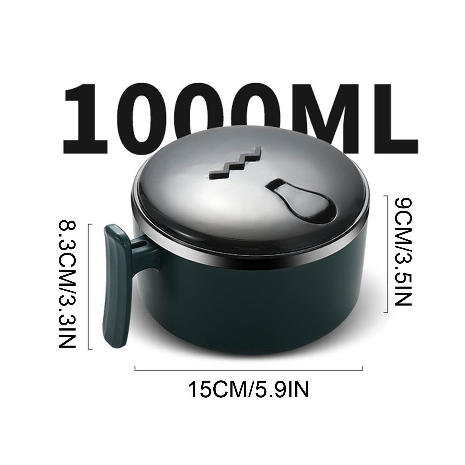 PRETXORVE Ramen Soup Bowl With Tight Lid, Handle, Steam Hole. Double ...