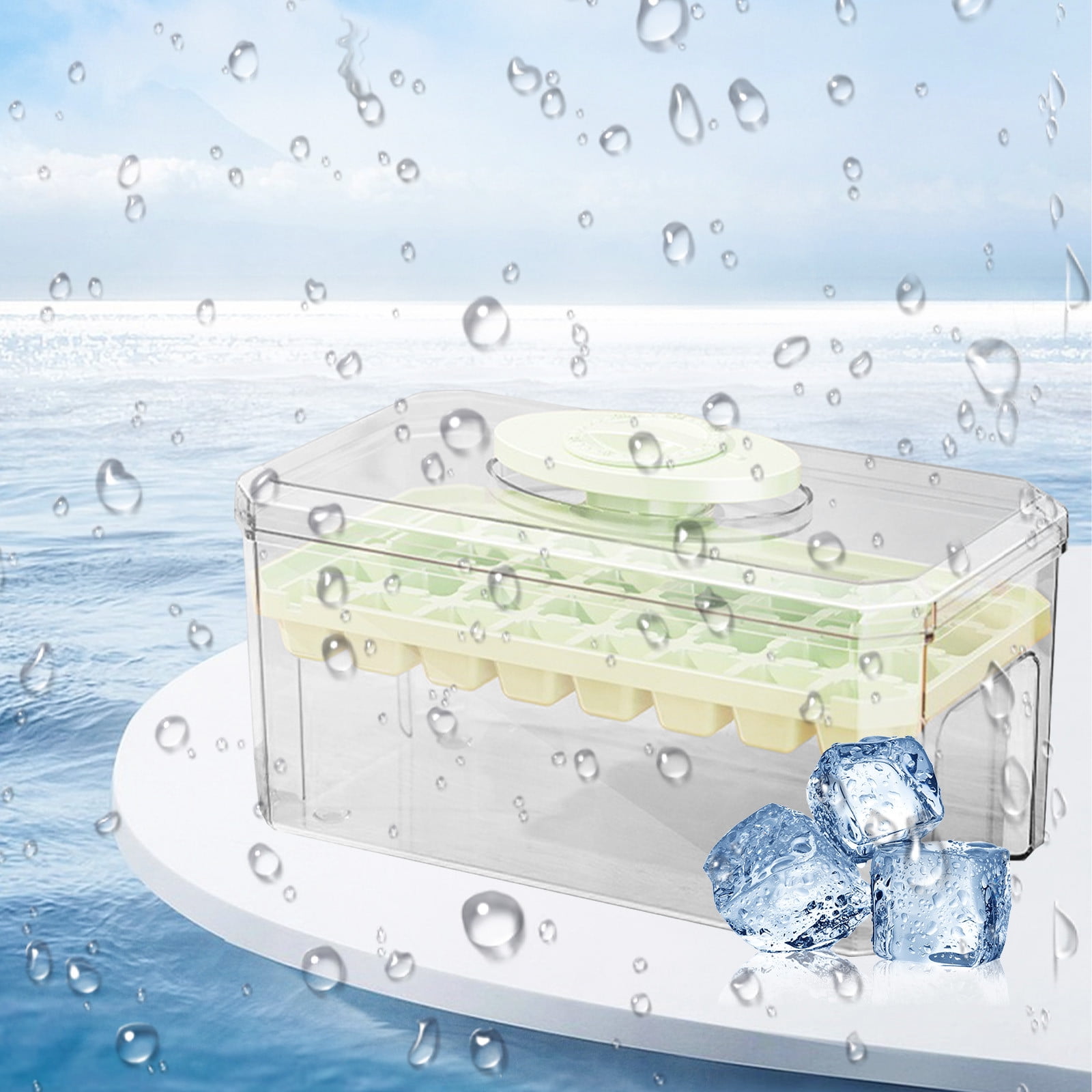 PRETXORVE Refrigerator Ice Tray with Lid and Box Ice with Container ...