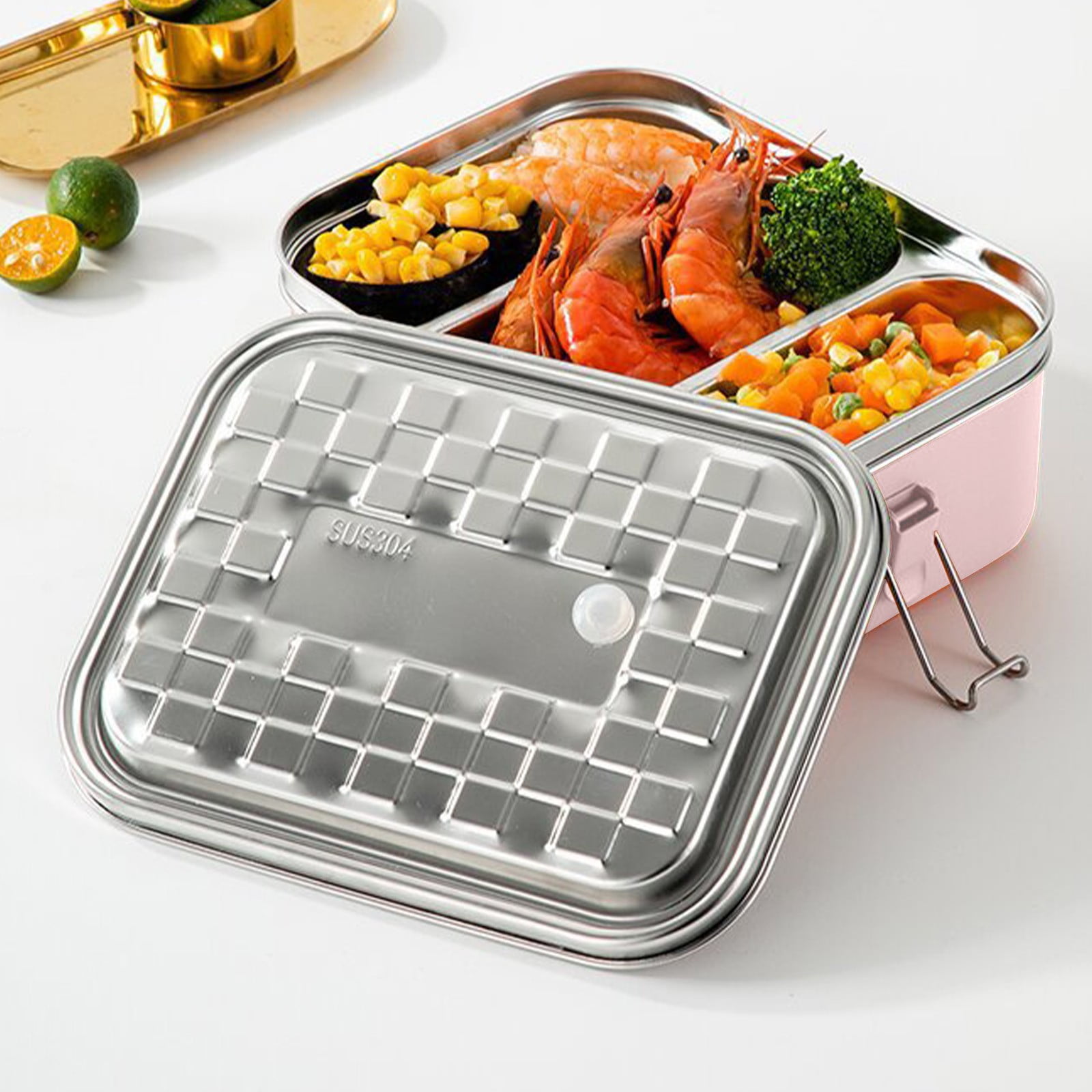 PRETXORVE Stainless Steel Steamed Rice Lunch Box Sealed And Leak Proof ...