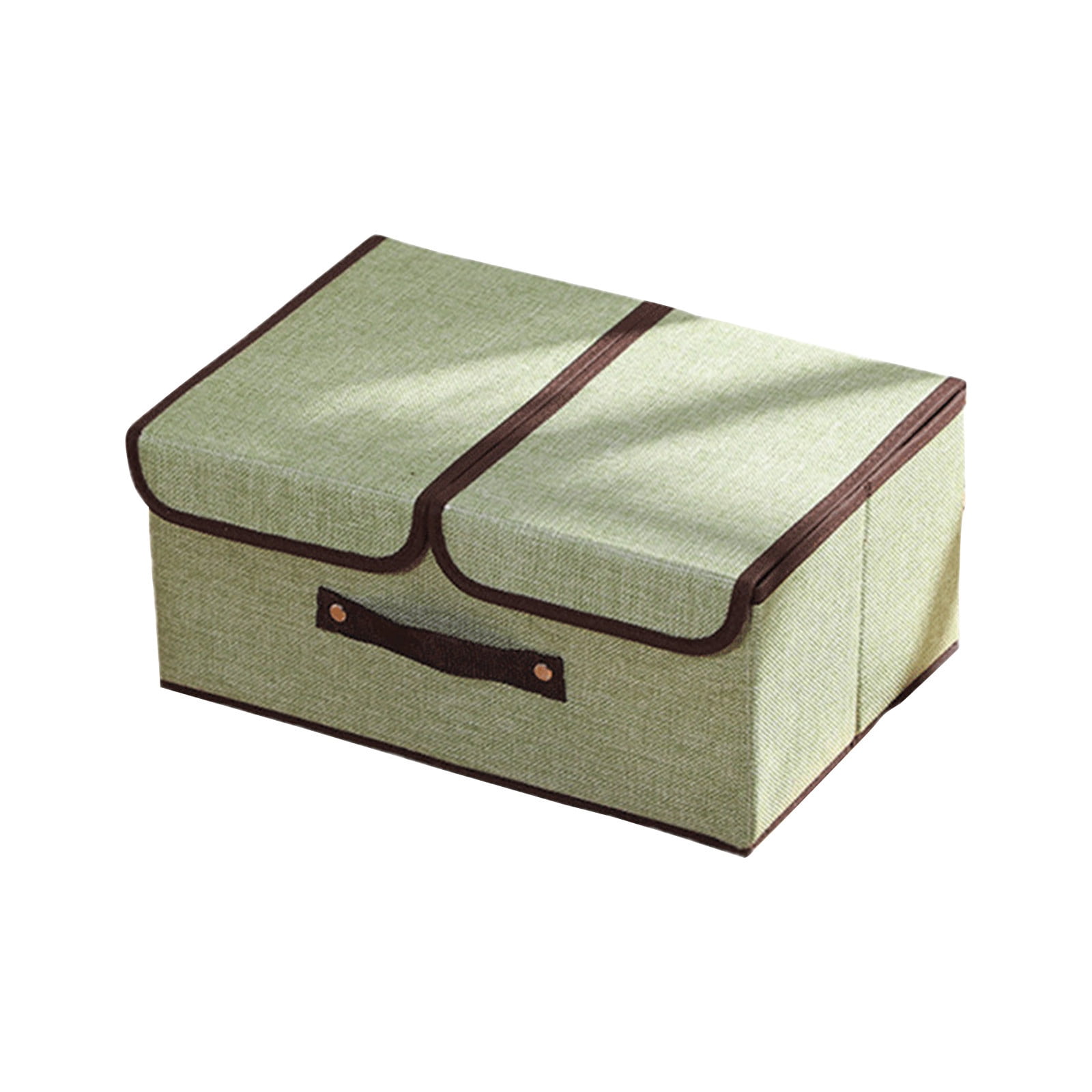 PRETXORVE Storage Boxes with Double Lids and Handles- Foldable Linen ...