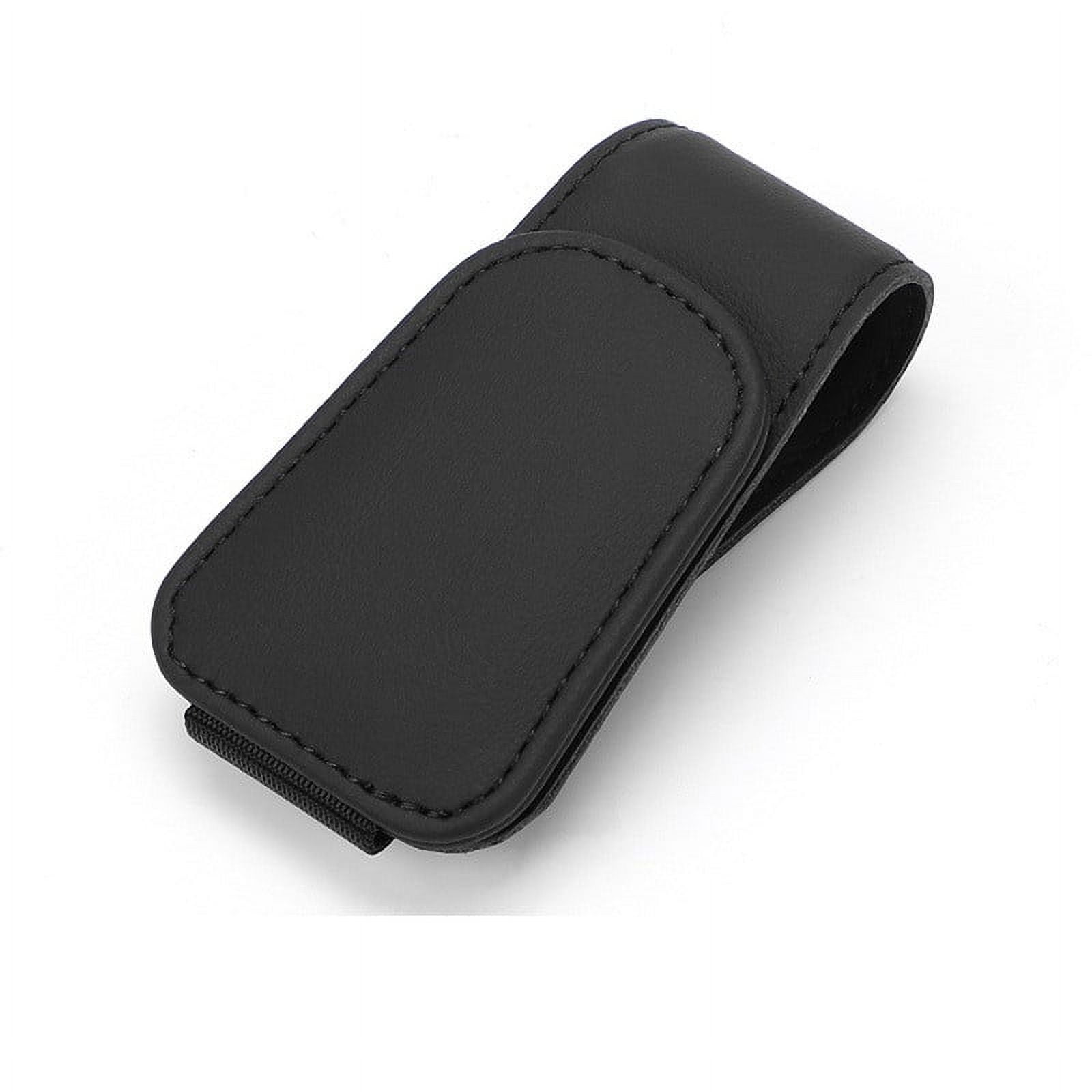 Pretxorve Sunglass Holder For Car Magnetic Leather Sunglass Clip For Car Visor Sunglasses
