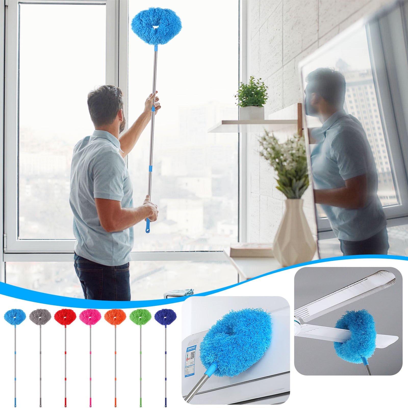 PRETXORVE Telescopic Household Cleaning Ceiling Fan Brush Fan Blade ...