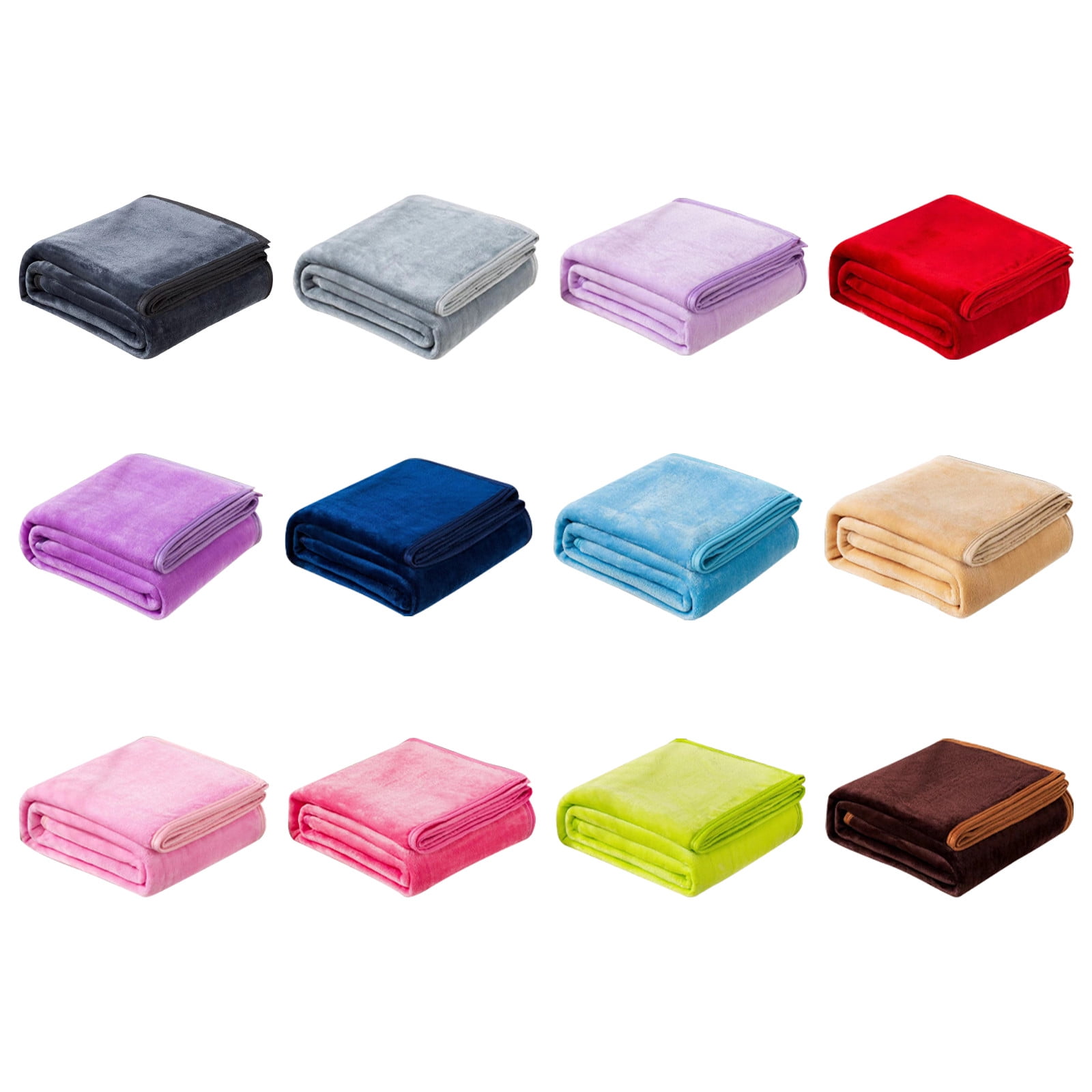 PRETXORVE Throw Blanket, Plain Color Flannel Blanket for Winter Warm ...