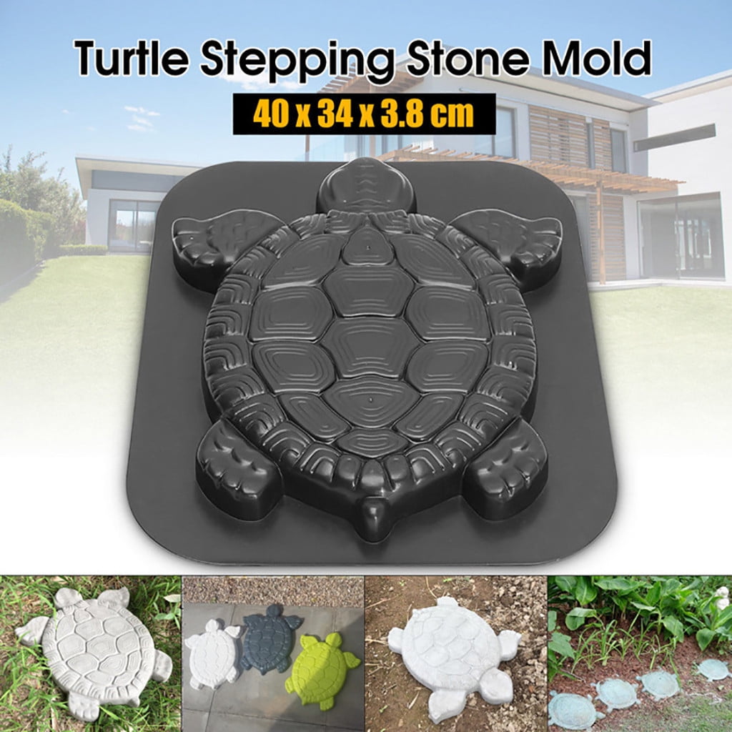 PRETXORVE Turtle Stepping Concrete Cement Mould ABS Tortoise Garden ...