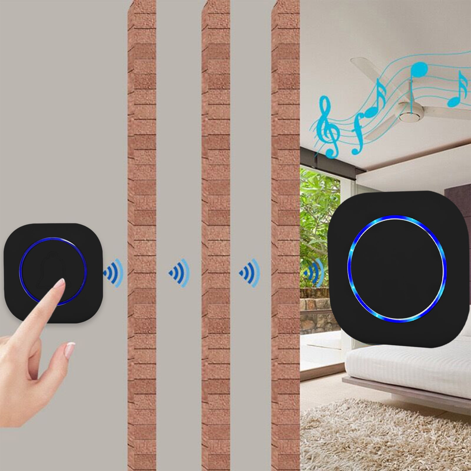 PRETXORVE Wireless Smart Electronic Doorbell for Home and Business with ...