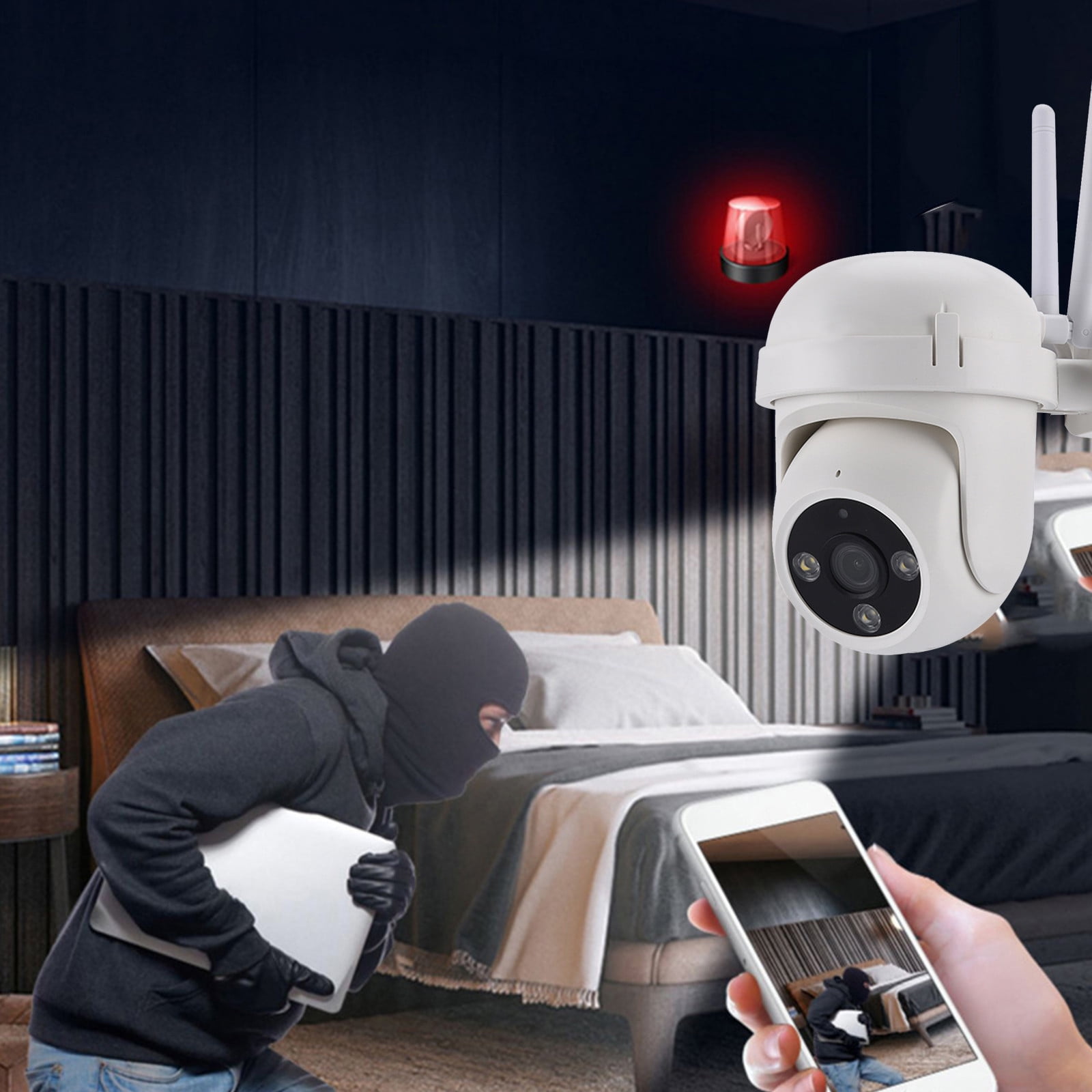 PRETXORVE Wireless WiFi Indoor and Outdoor IP66 Ball Machine HD Night ...