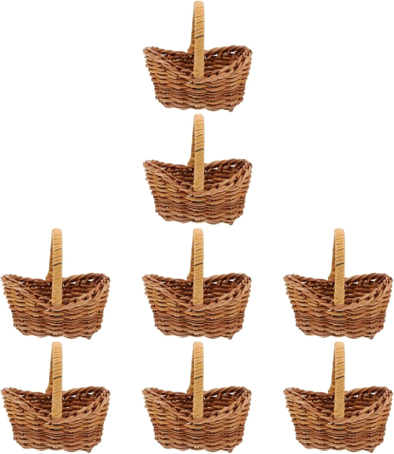 PRETYZOOM 8 Pcs Mini Basket Decoration - Mini Woven Rattan Basket Set ...