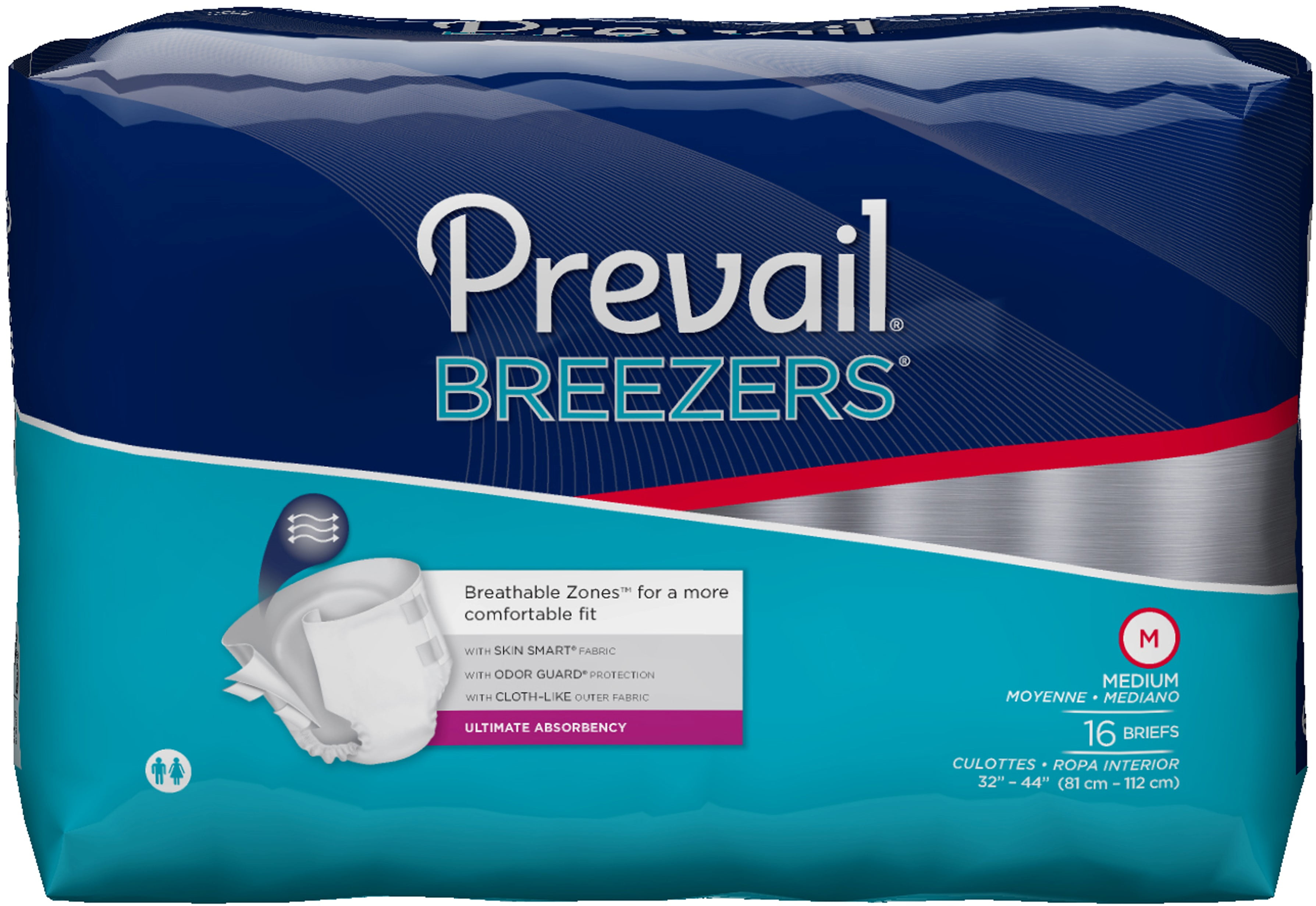 Prevail Breezers Adult Diapers, Disposable, Medium Size 32-44 in ...