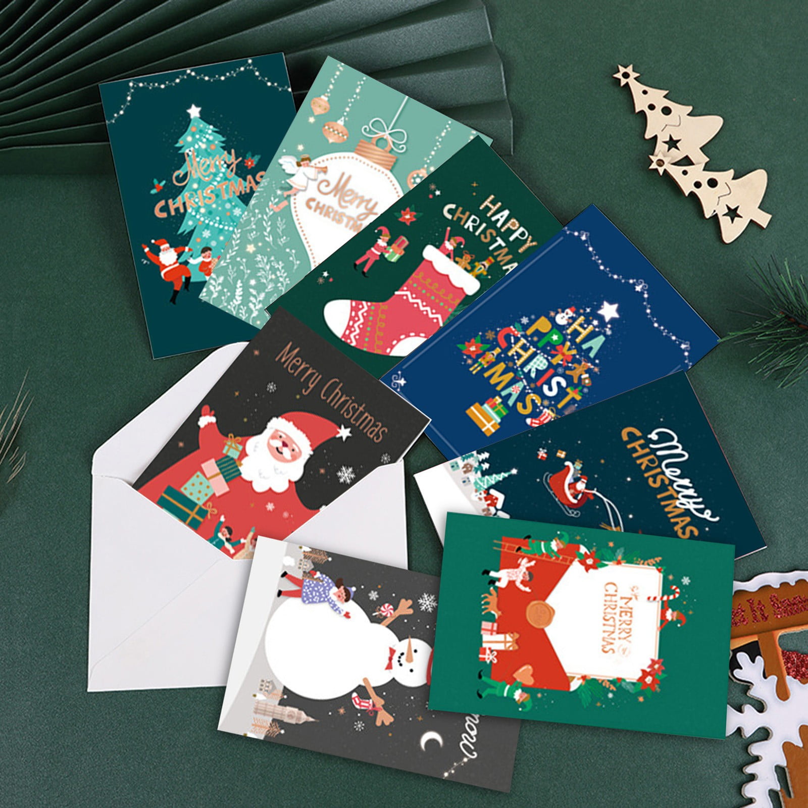 PREWOOD 8 Pack Christmas Cards Bulk，Fun & Festive Designs, Blank Inside ...
