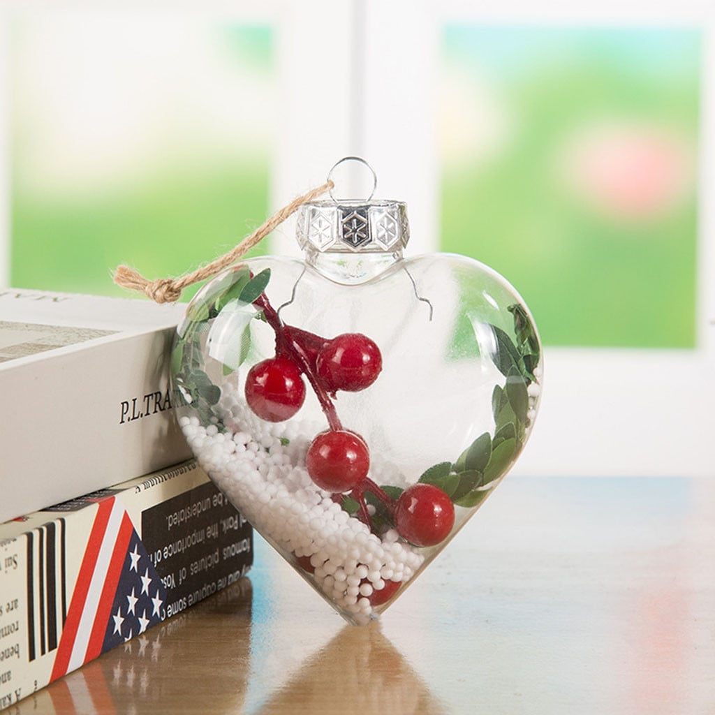 PREWOOD Clear Christmas Ornaments Balls,Clear Fillable Ornaments Ball ...