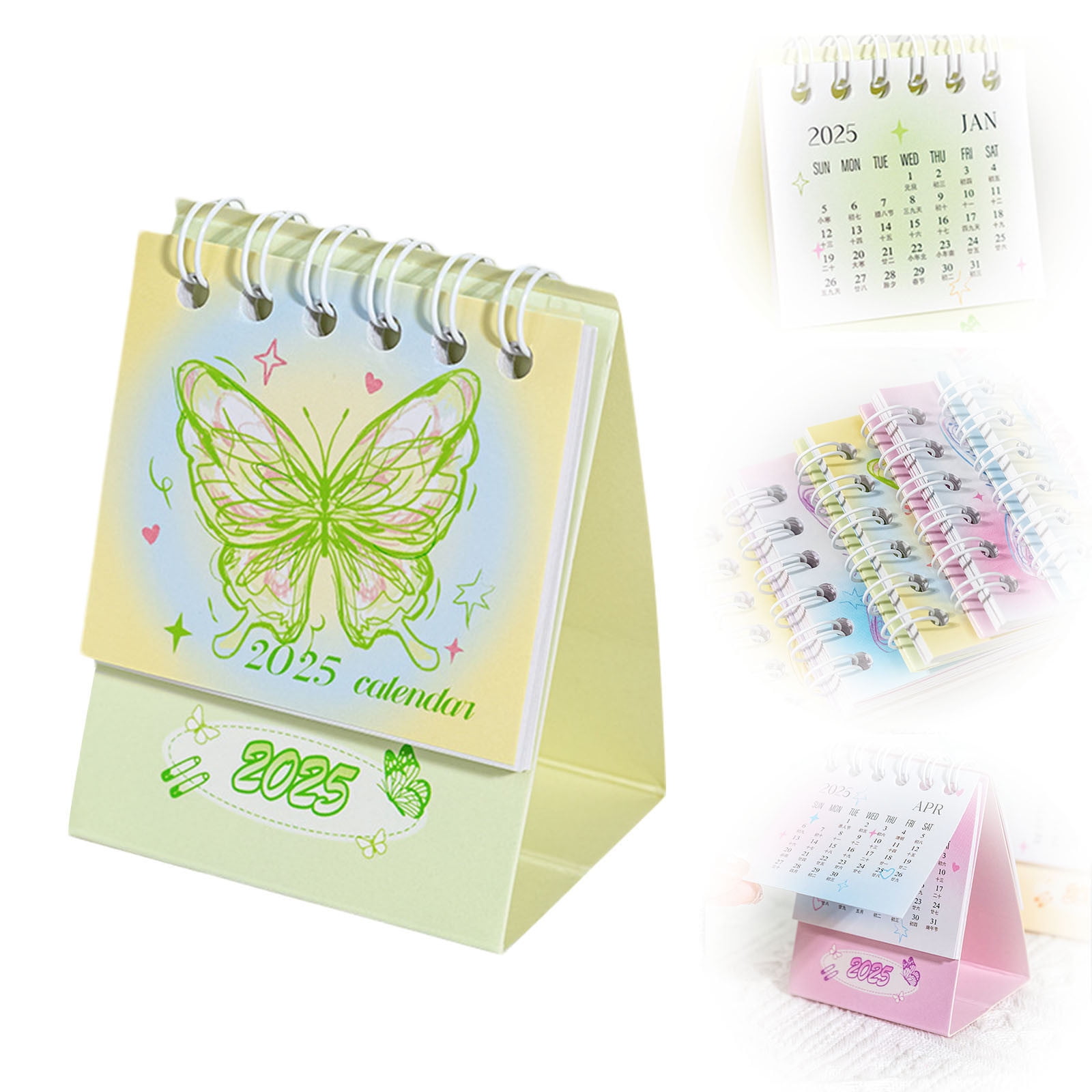 PREWOOD Desk Calendar 2024-2025，Mini Calendar 2024 Monthly Desktop ...