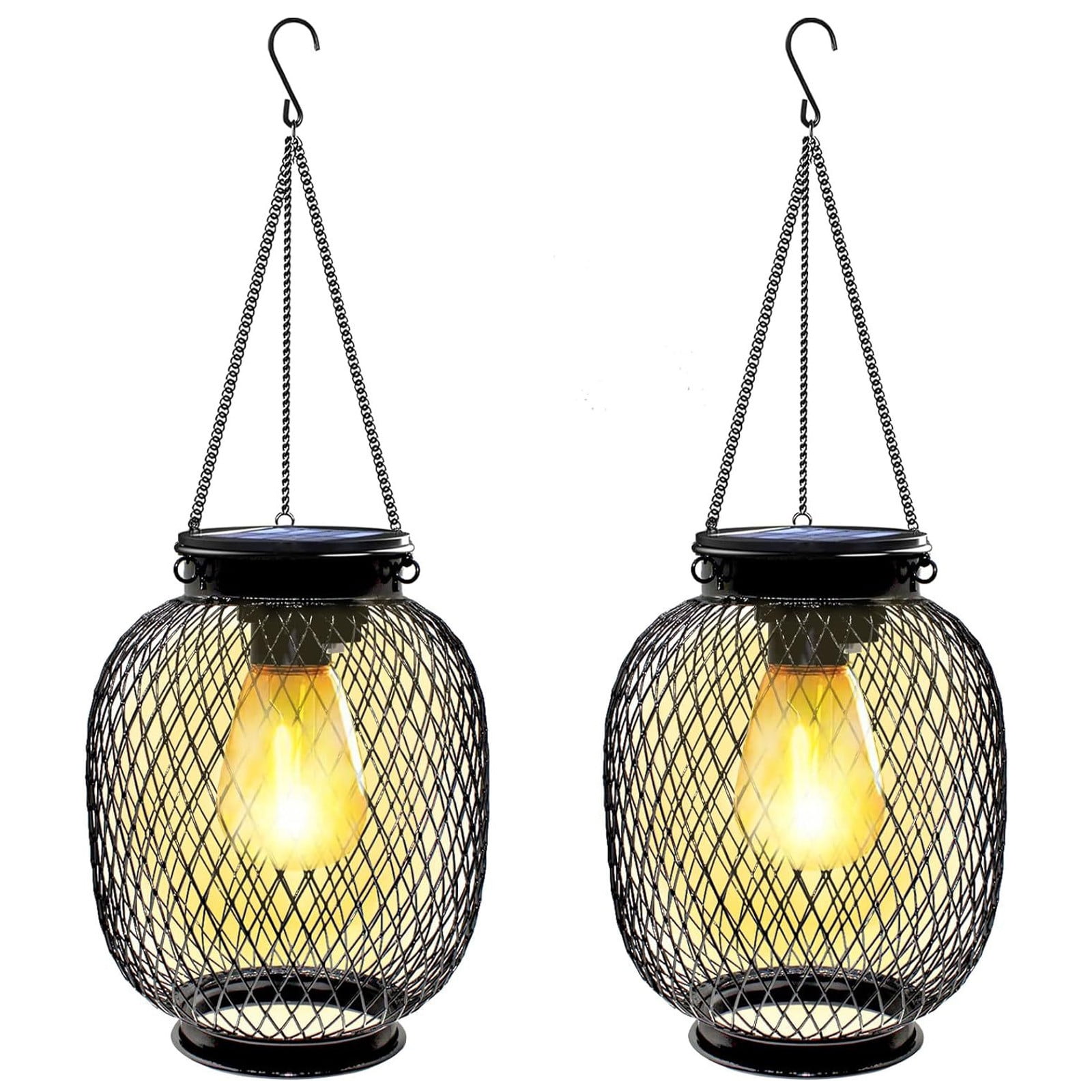PREWOOD Solar Lantern Outdoor,Hanging Solar Lantern Metal Solar Lights ...