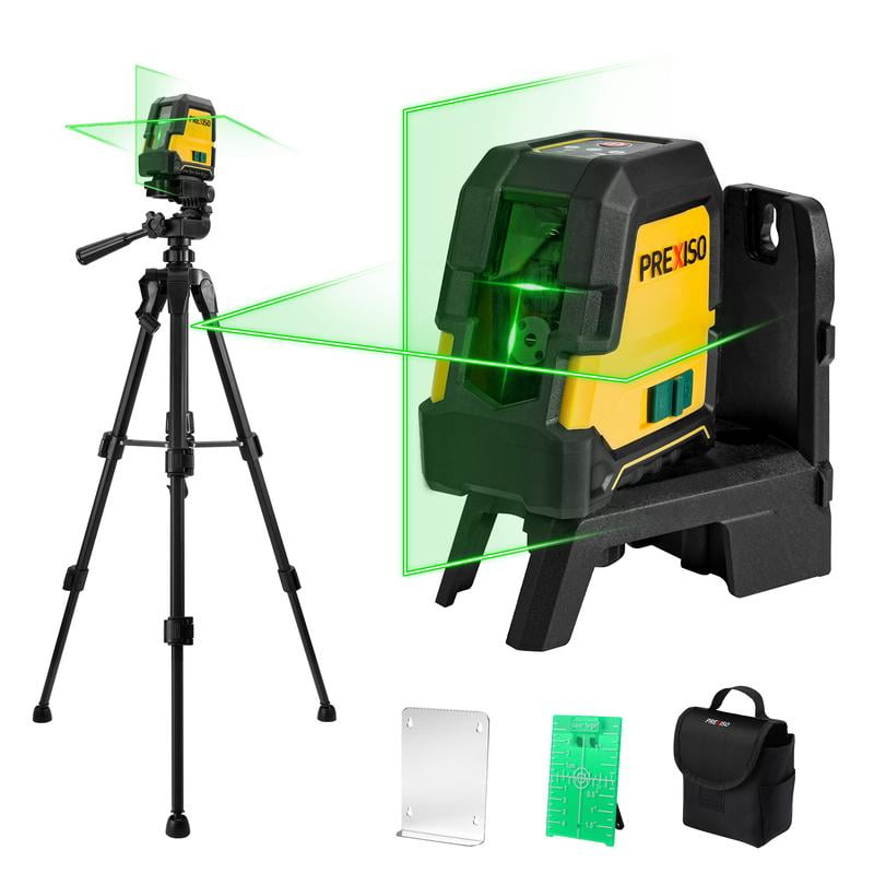 PREXISO Green Laser Level Self-Leveling - 100Ft Cross Line Laser for ...