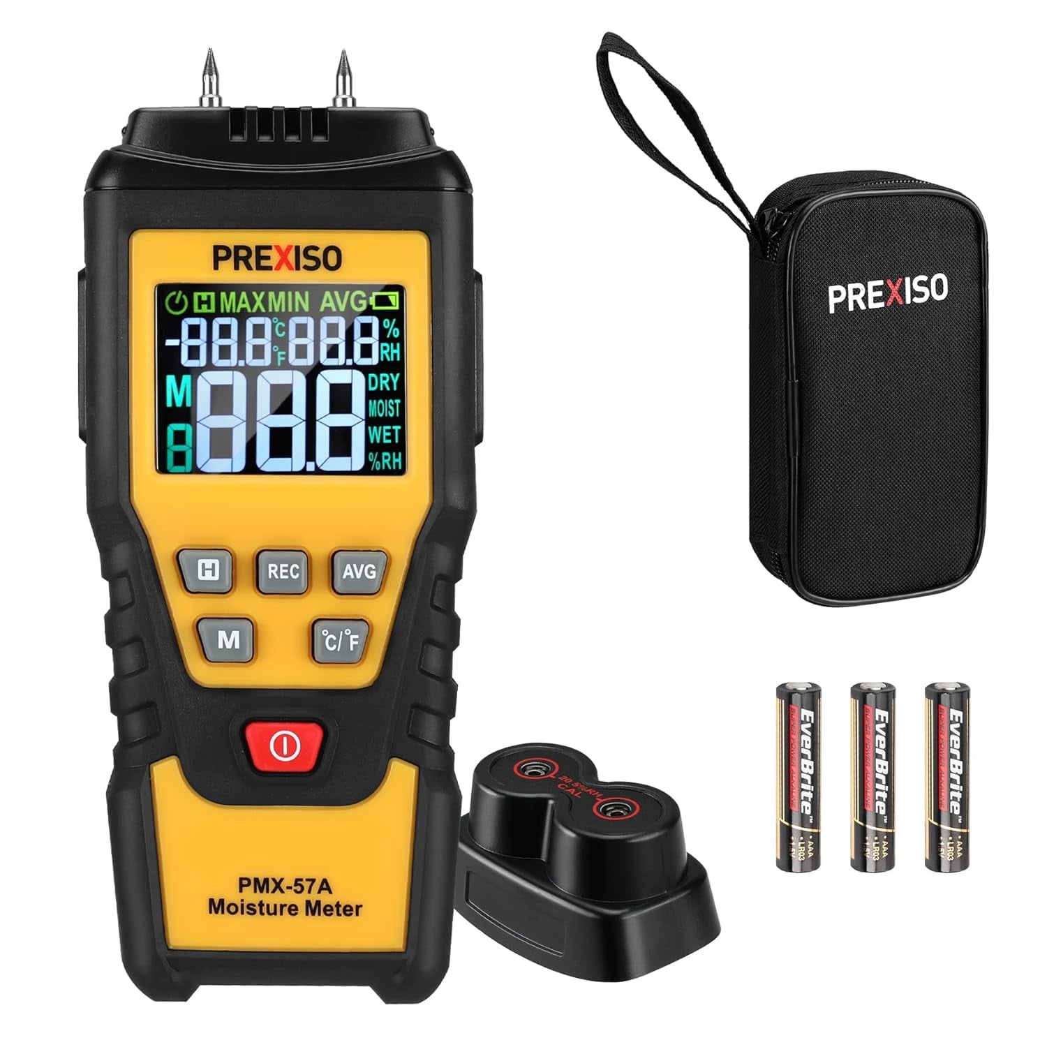 PREXISO Wood Moisture Meter - 7 in 1Digital Moisture Meter for Firewood ...