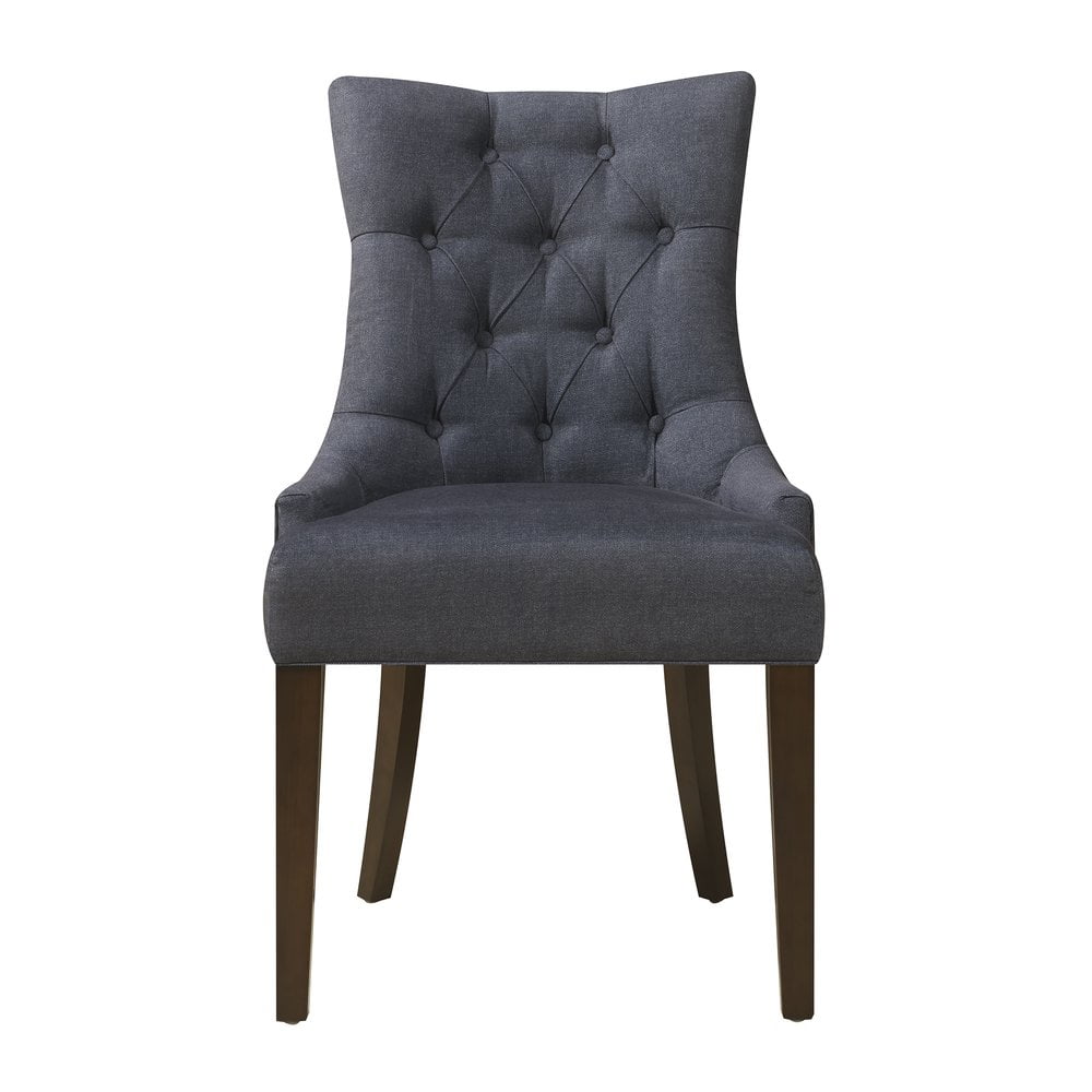 PRI Faux Denim Upholstered Dining Side Chair in Darkwash Blue - Walmart.com