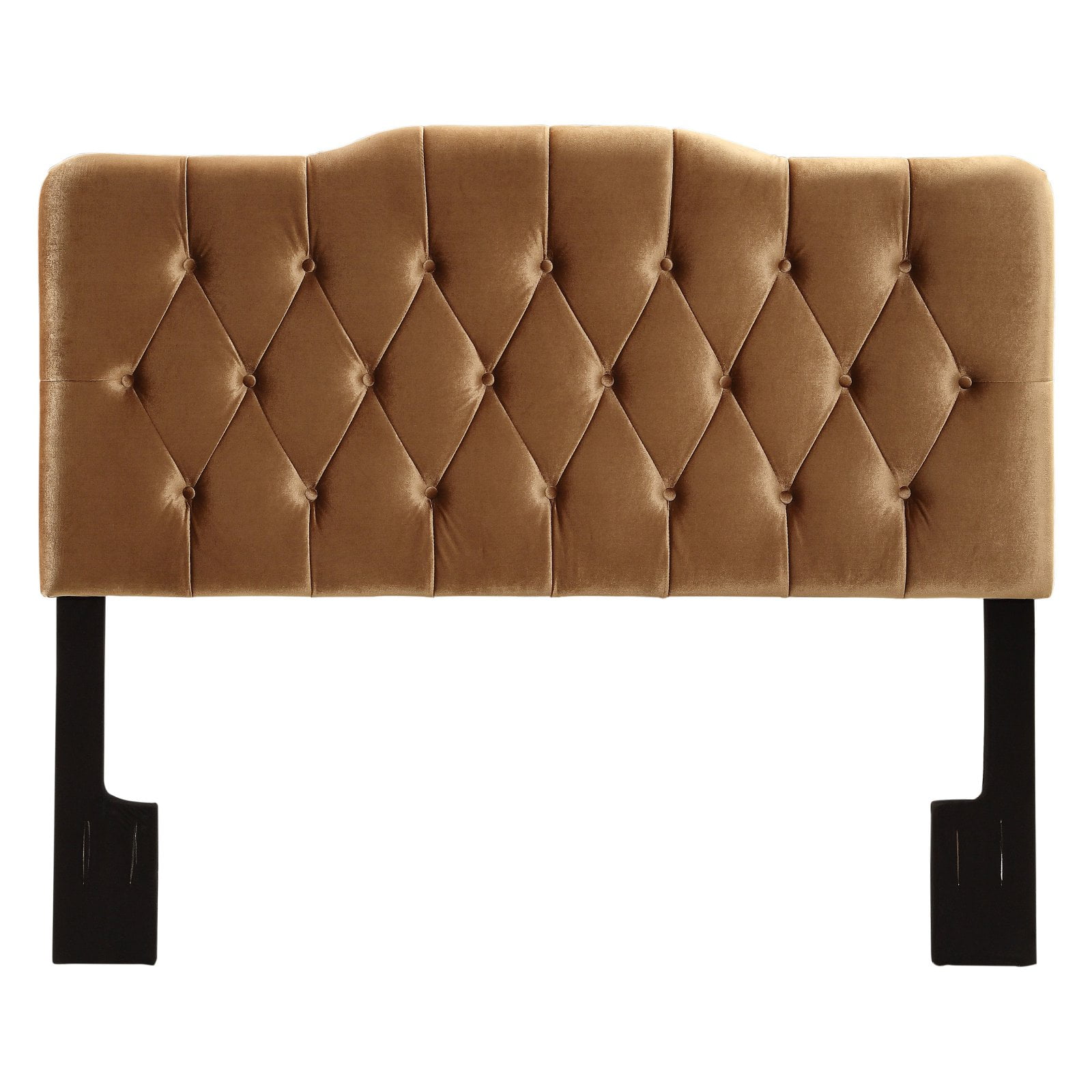PRI King Velvet Upholstered Soft Shape Headboard in Bronze - Walmart.com