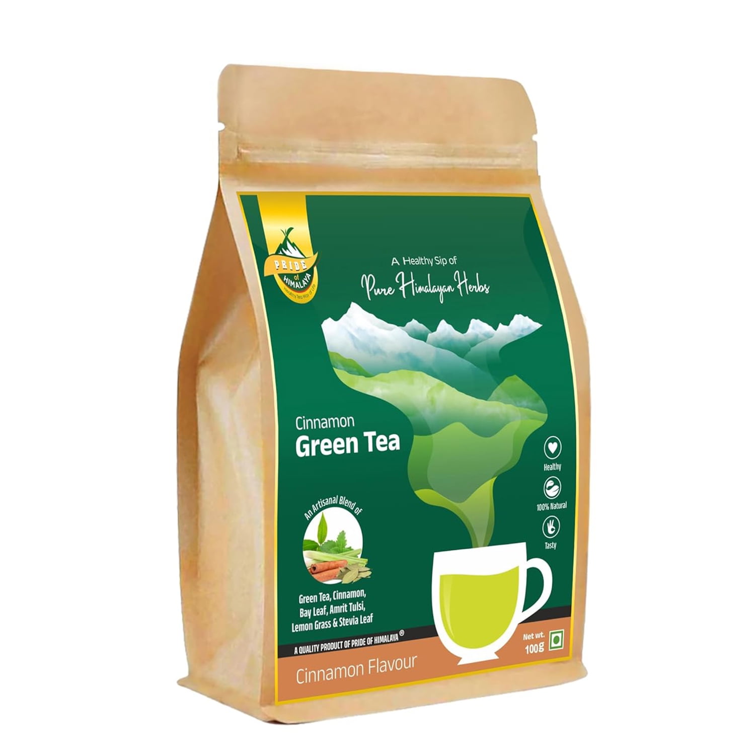 PRIDE OF HIMALAYA Organic Cinnamon Bay Leaf Green Tea | helps Sugar ...