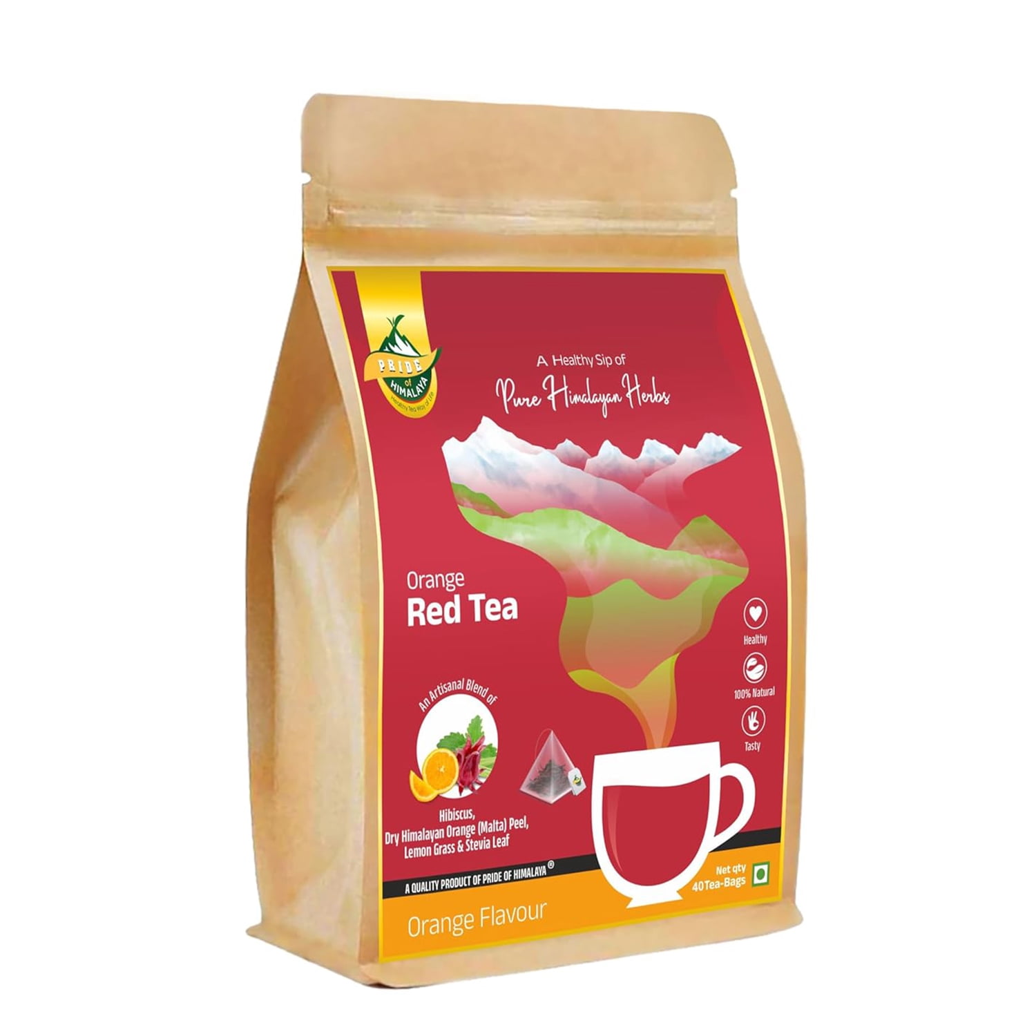 PRIDE OF HIMALAYA Hibuscus Flower Orange Red Tea with Pure Himalayan ...