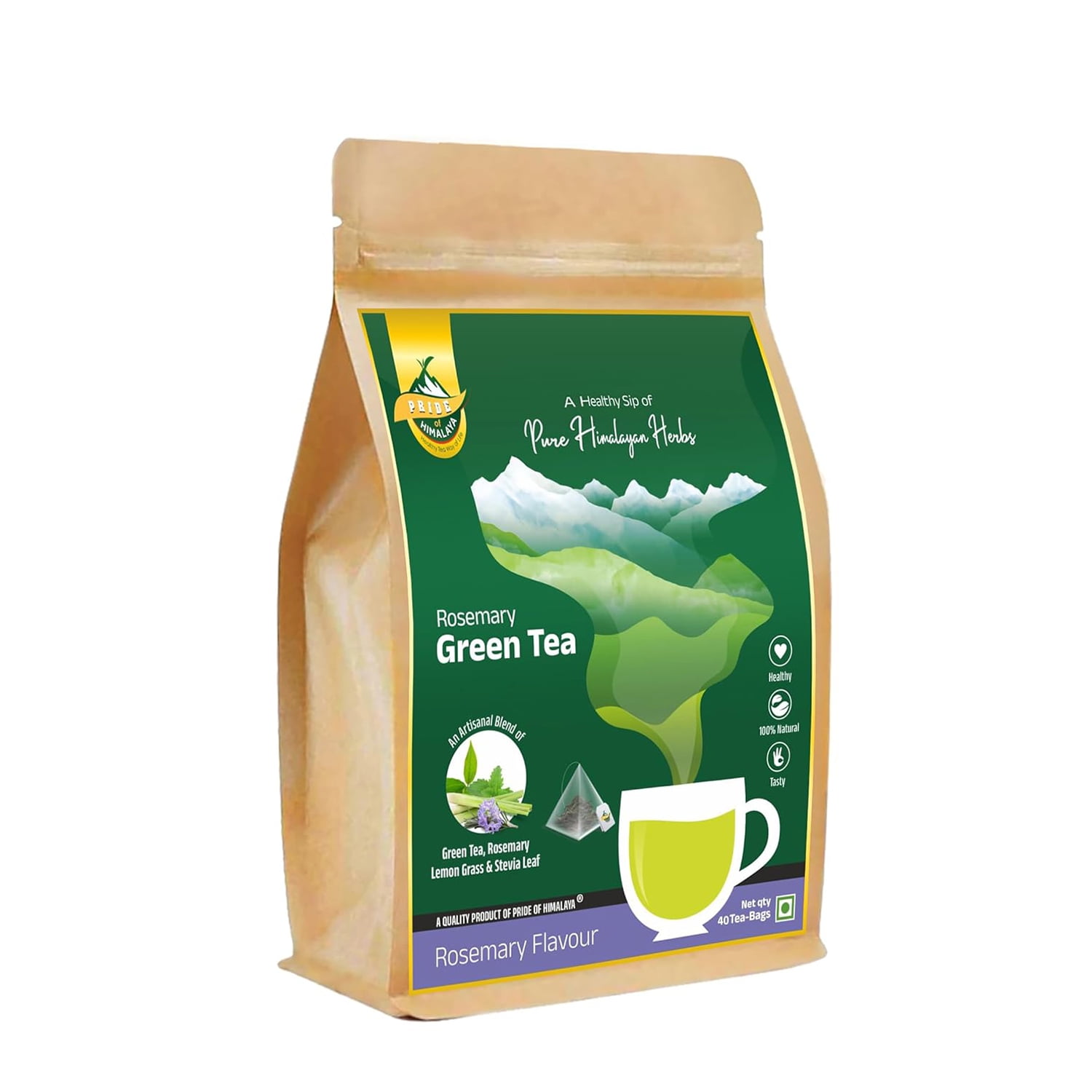 PRIDE OF HIMALAYA Rosemary Green Tea | Green Tea for Glowing Skin ...