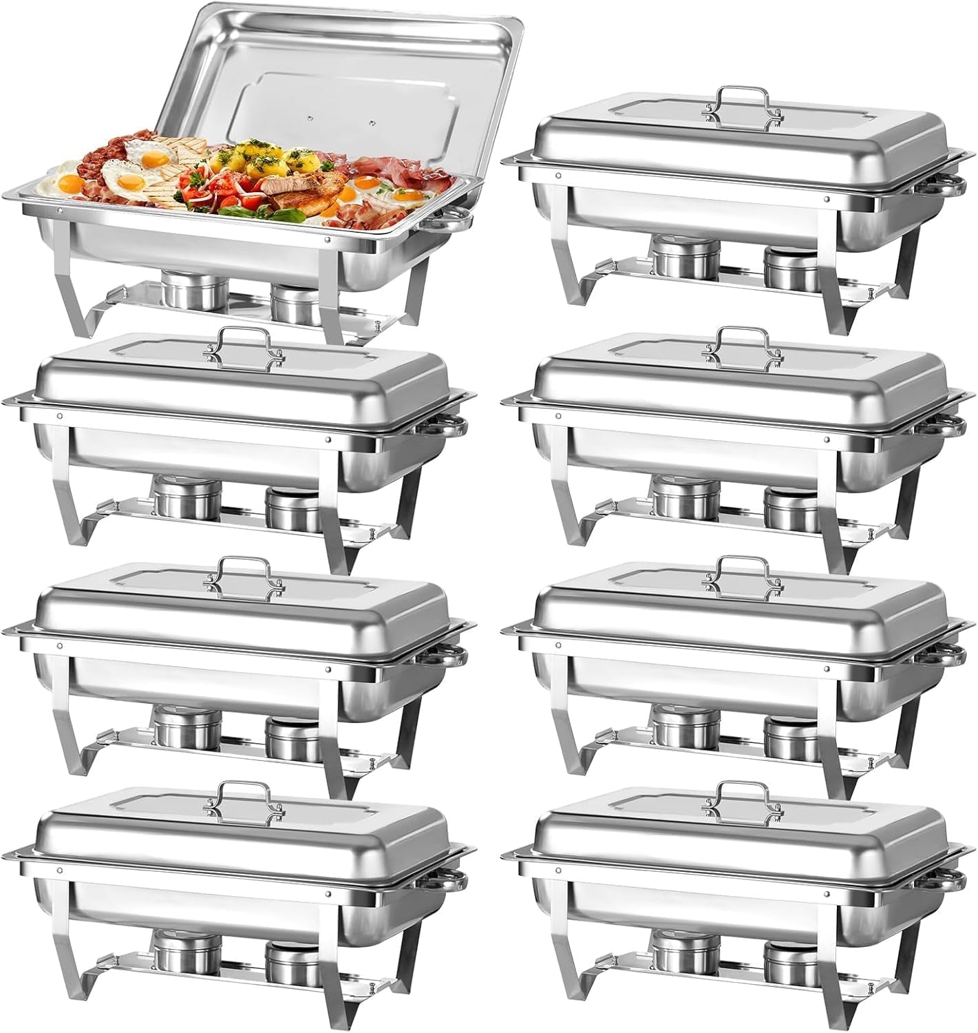 PRIJESSE 10 Pack 9QT Chafing Dish Buffet Set Rectangular Stainless ...