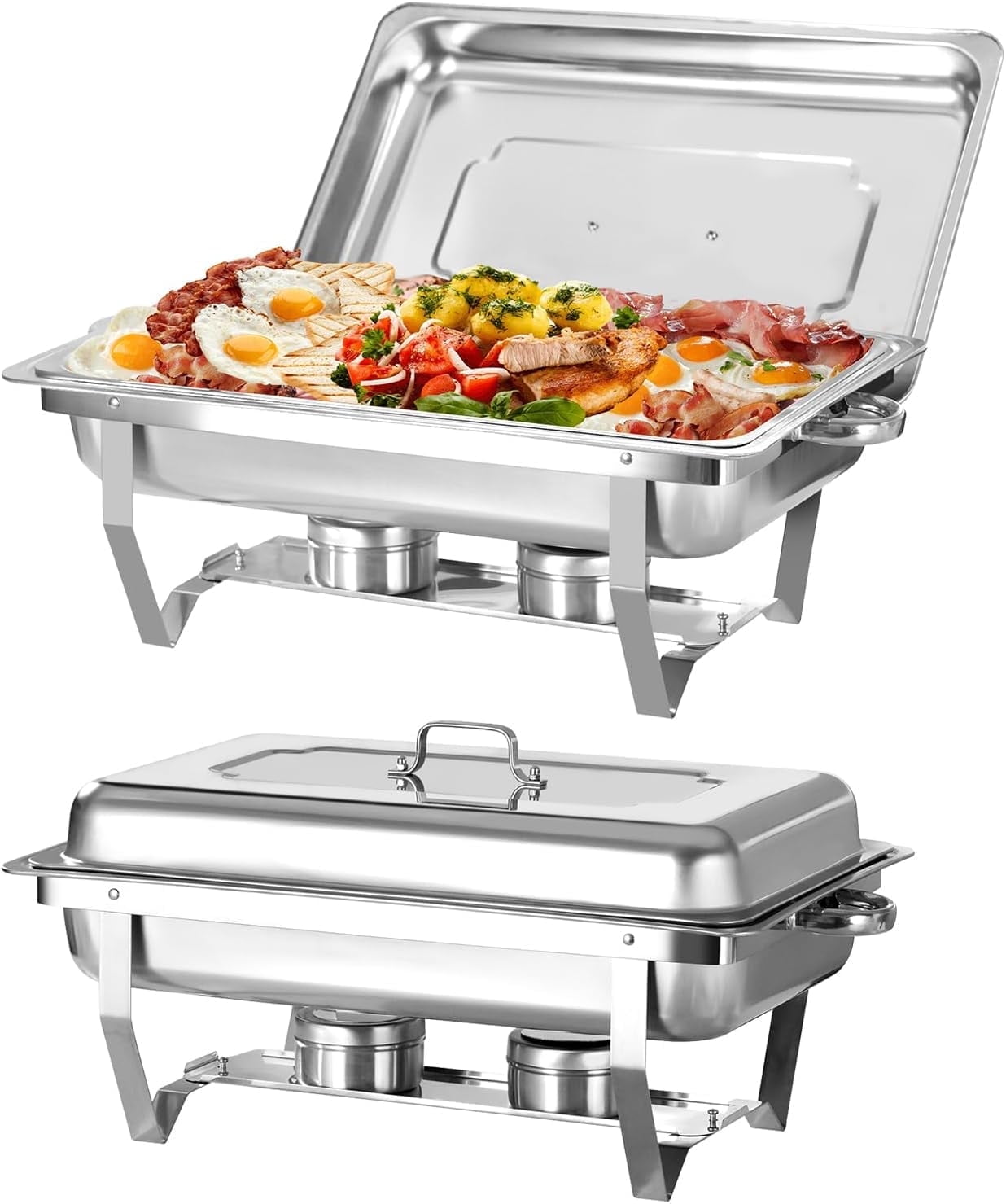 PRIJESSE 2 Pack 9QT Chafing Dish Buffet Set Rectangular Stainless Steel ...