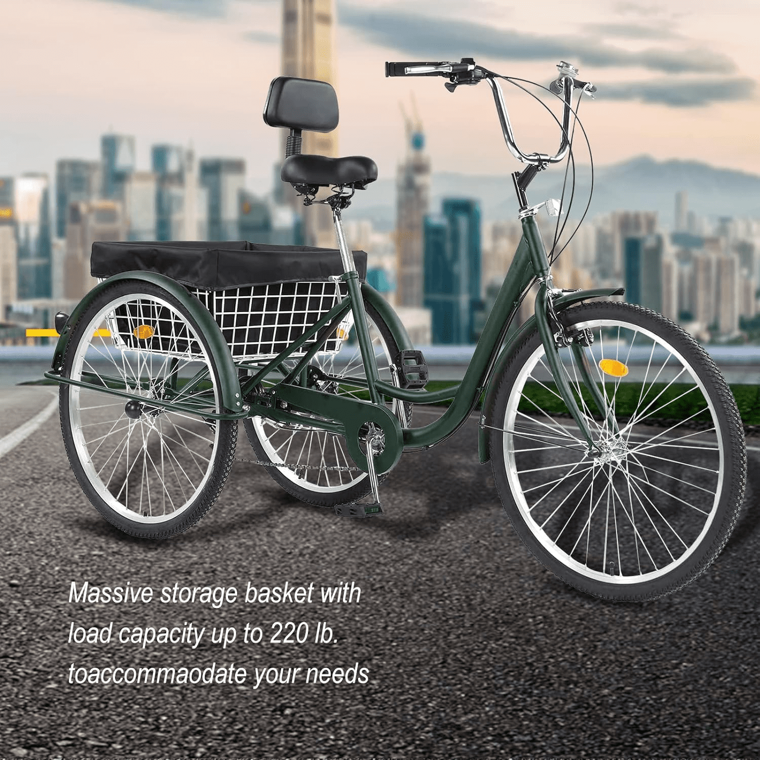 PRIJESSE 24" Adult Tricycle 7 Speed Size Cruise Bike 24 inch 3 Wheel ...