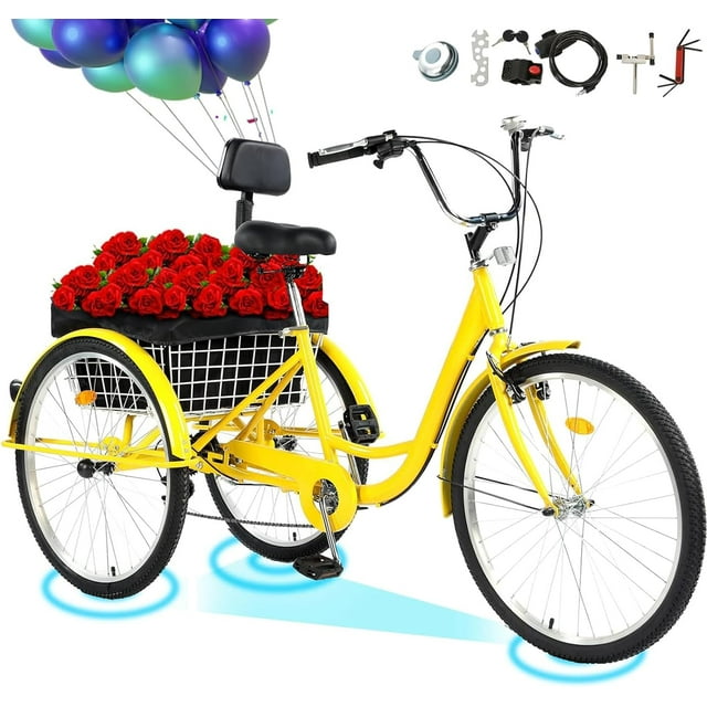 PRIJESSE 24" Adult Tricycle 7 Speed Size Cruise Bike 24 inch 3 Wheel ...