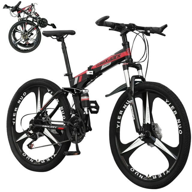 PRIJESSE 26" folding mountain bike 24 Speed Adult Bike with Dual Front ...