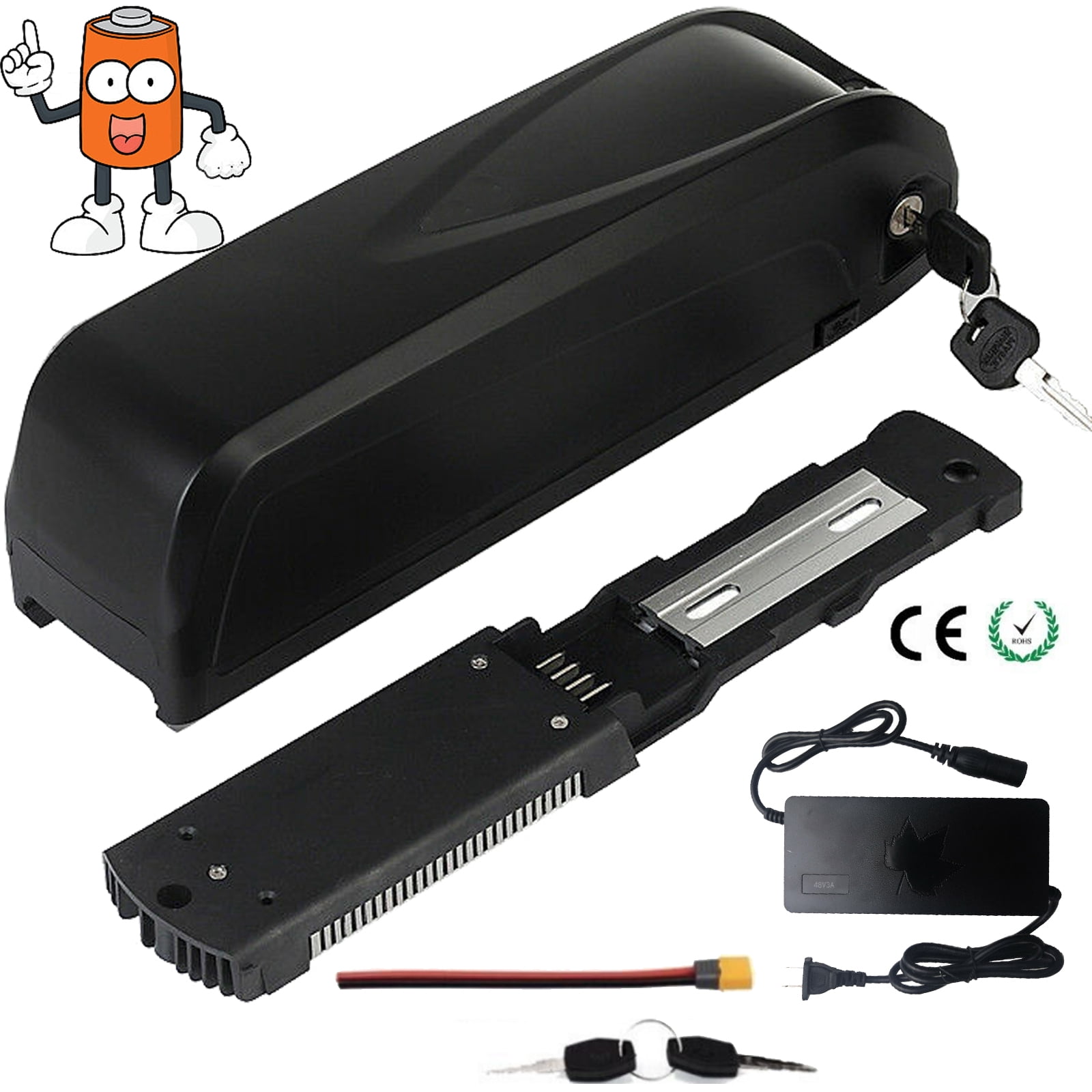 PRIJESSE 48V 13ah Fast BICYCLE Battery for 1000W 750W 500W Electric ...
