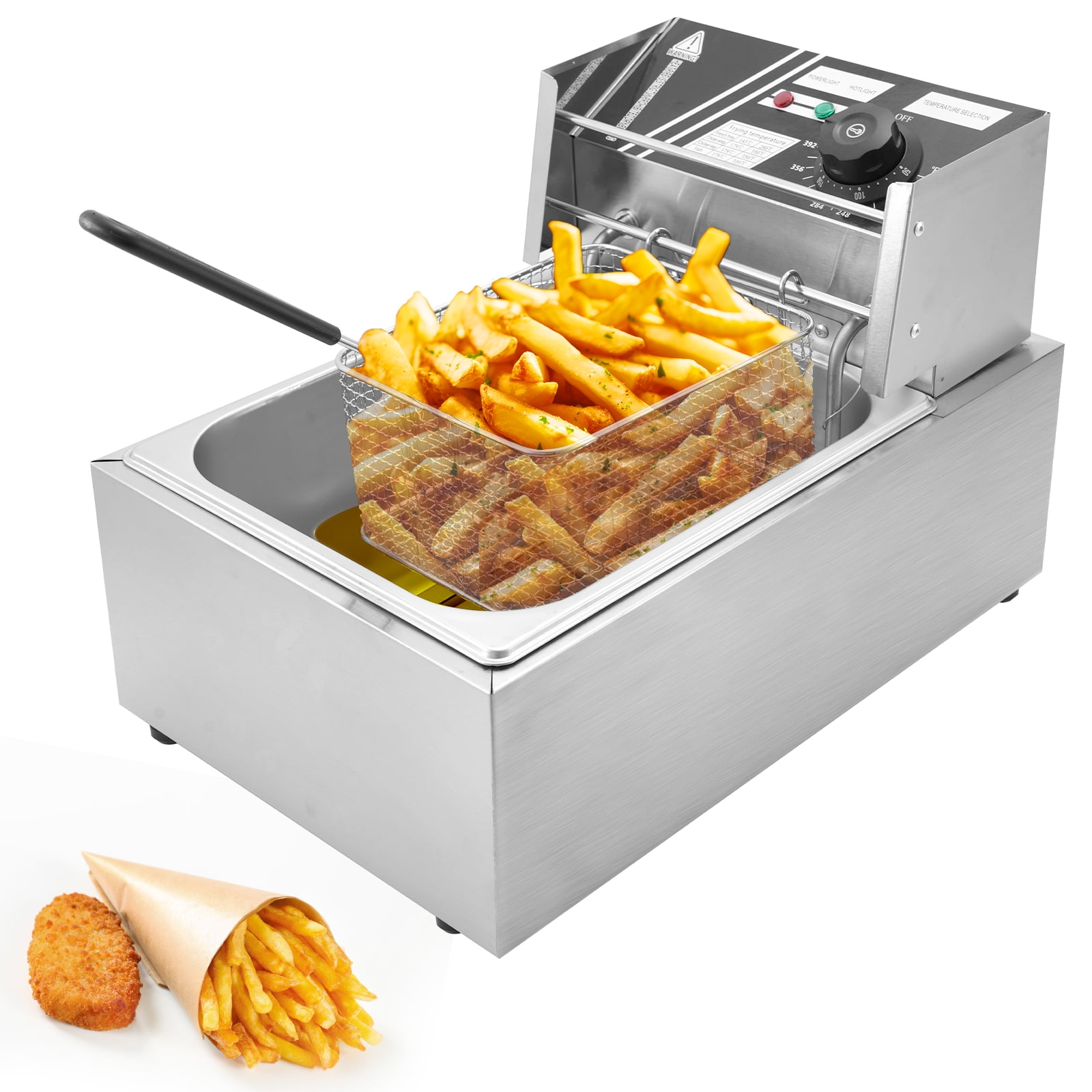 PRIJESSE 6.3QT Commercial Electric Deep Fryer Stainless Steel ...