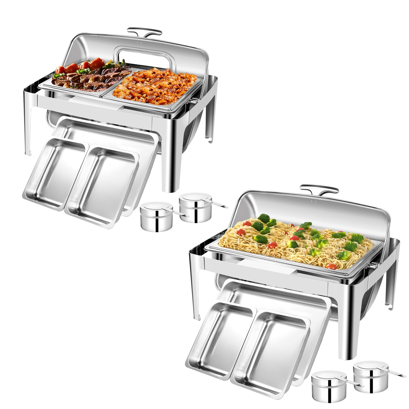 PRIJESSE 9.5 QT Roll Top Chafing Dishes for Buffet: Catering Food ...