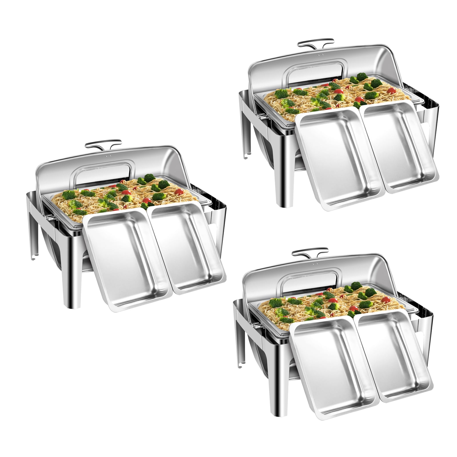 PRIJESSE 9.5QT Roll Top Chafing Dish Buffet Set,Stainless Steel Roll ...