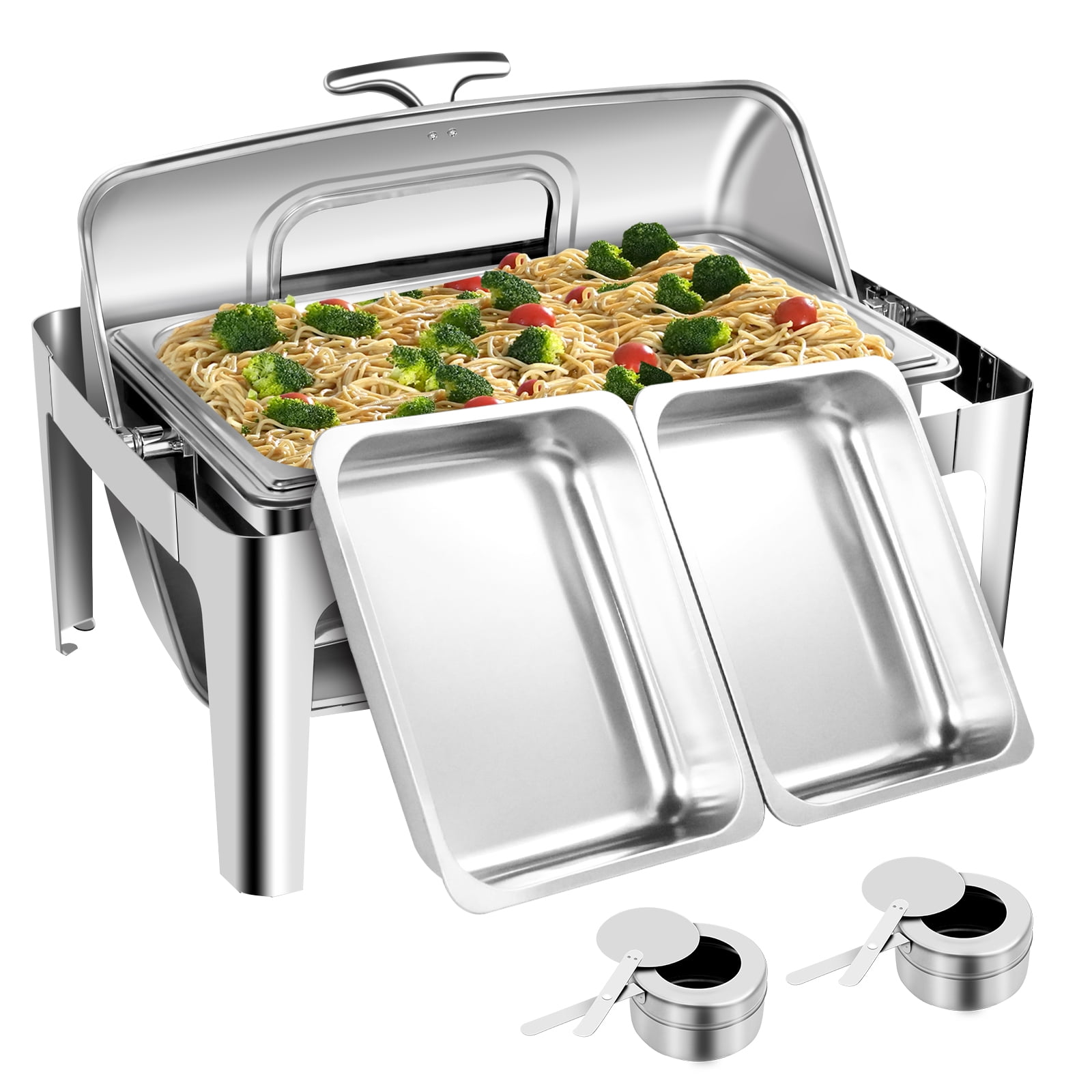 PRIJESSE 9.5QT Roll Top Chafing Dish Buffet Set,Stainless Steel Roll ...
