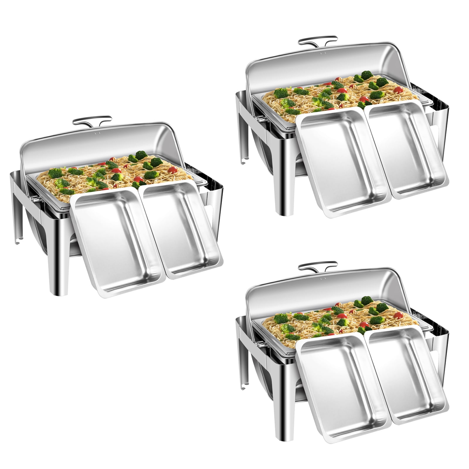 PRIJESSE 9.5QT Roll Top Chafing Dish Buffet Set,Stainless Steel Roll ...